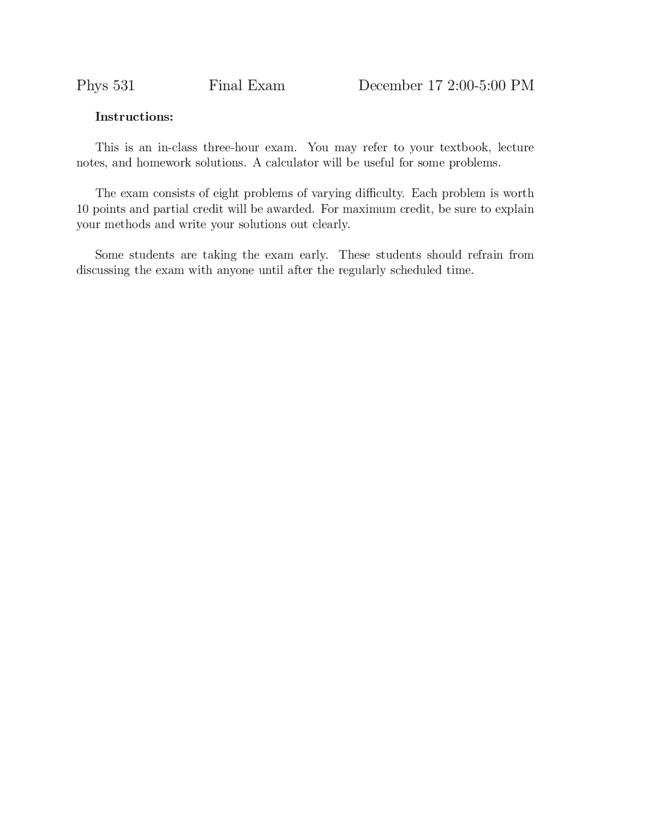 Final Exam Unsolved Questions For Optics Phys 5310 Docsity
