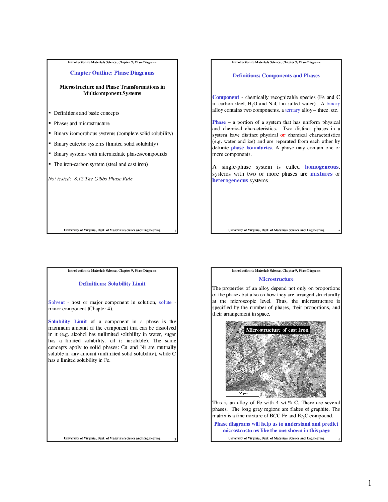 Microstructure And Phase Transformations In Multicomponent Systems