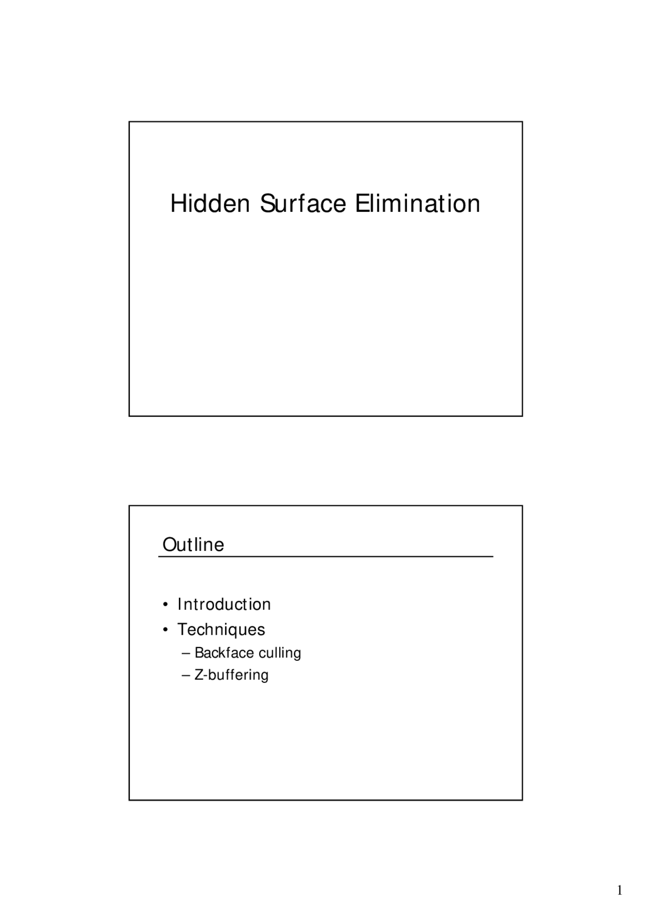 Hidden Surface Elimination Lecture Slides Cs 446 Docsity