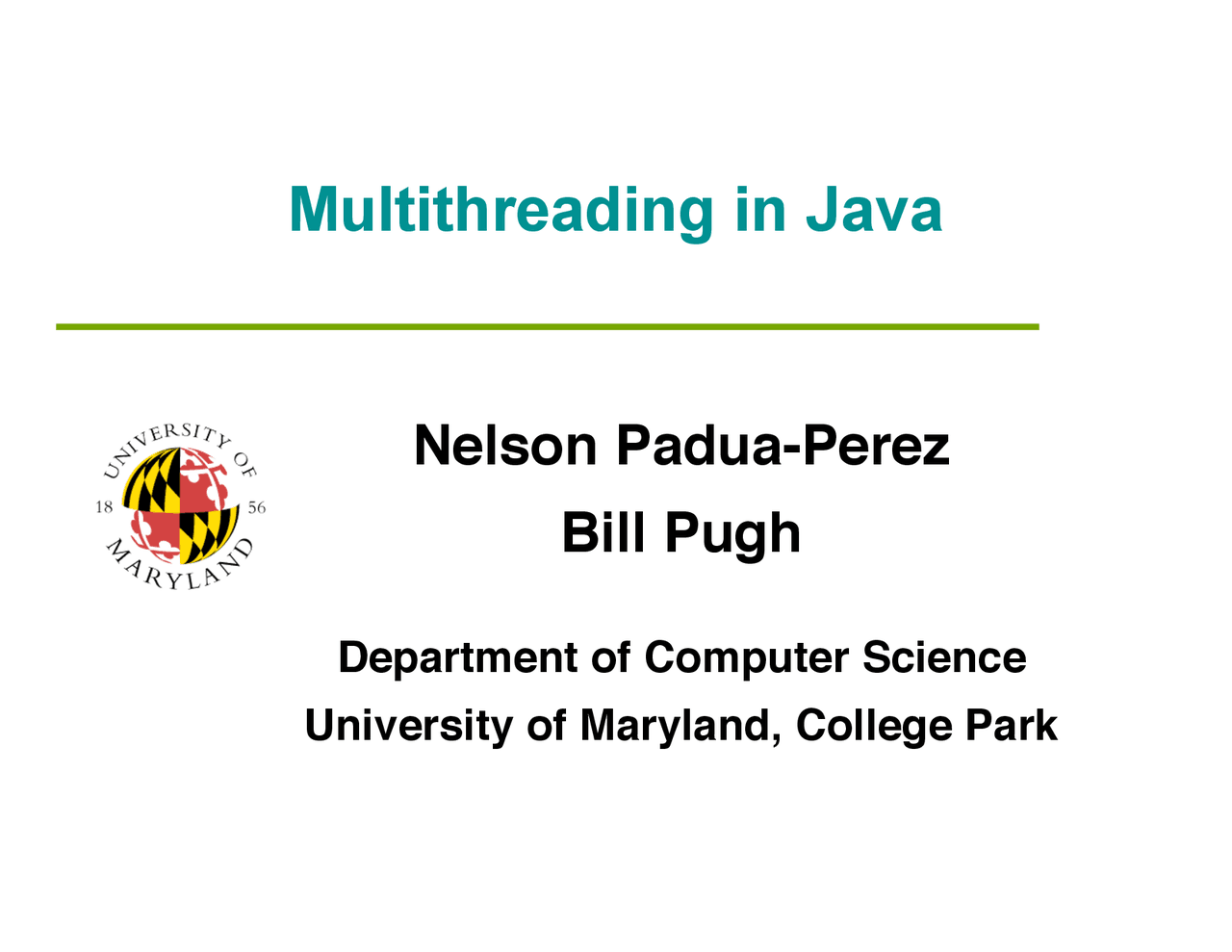 Multithreading In Java For Object Oriented Programming Ii Cmsc 132 2524