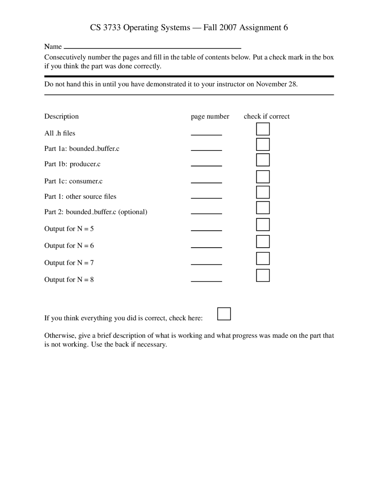 Homework 6 Questions Operating Systems Cs 3733 Docsity