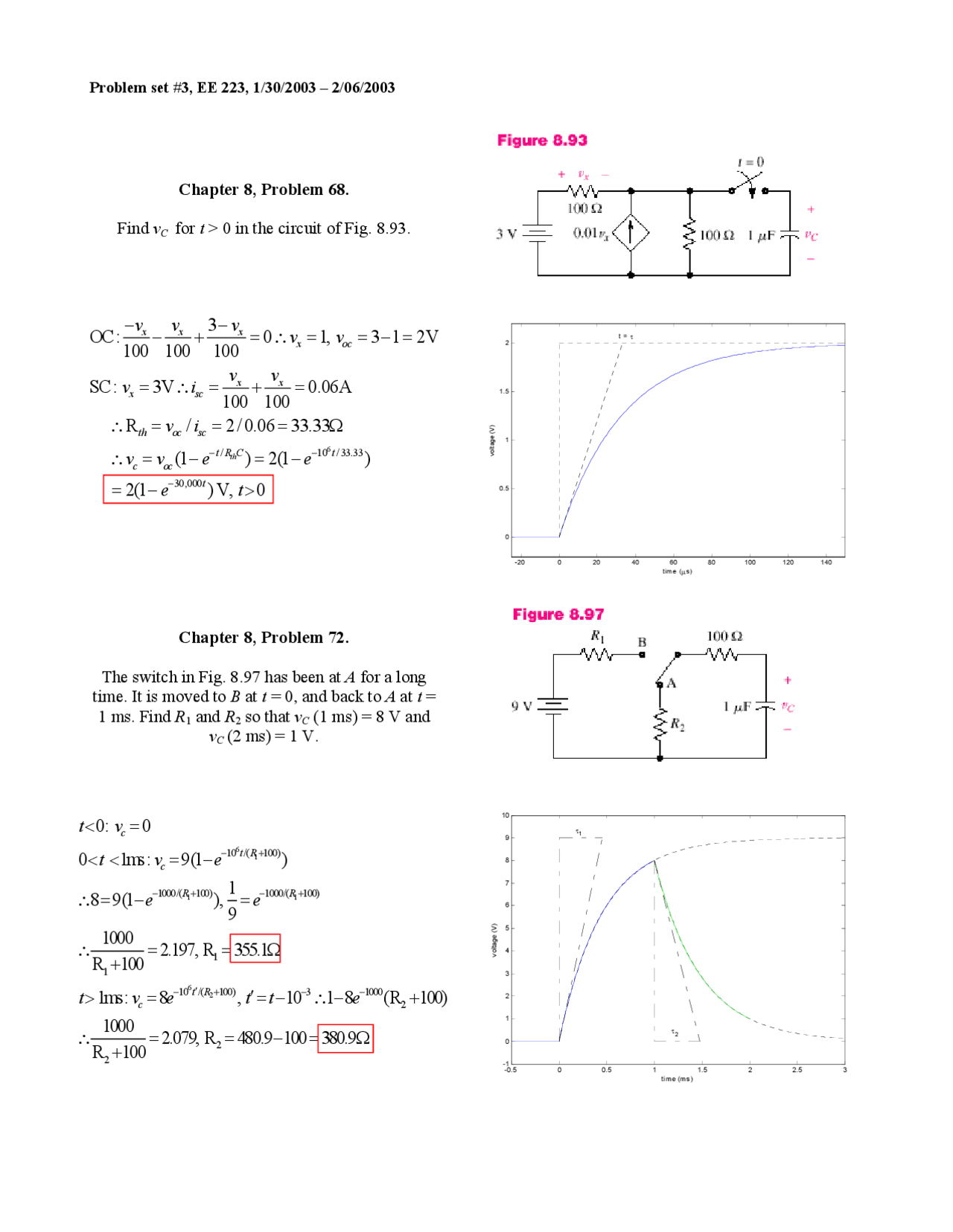 Solved Assignment For Electrical Circuits Ee 223 Docsity