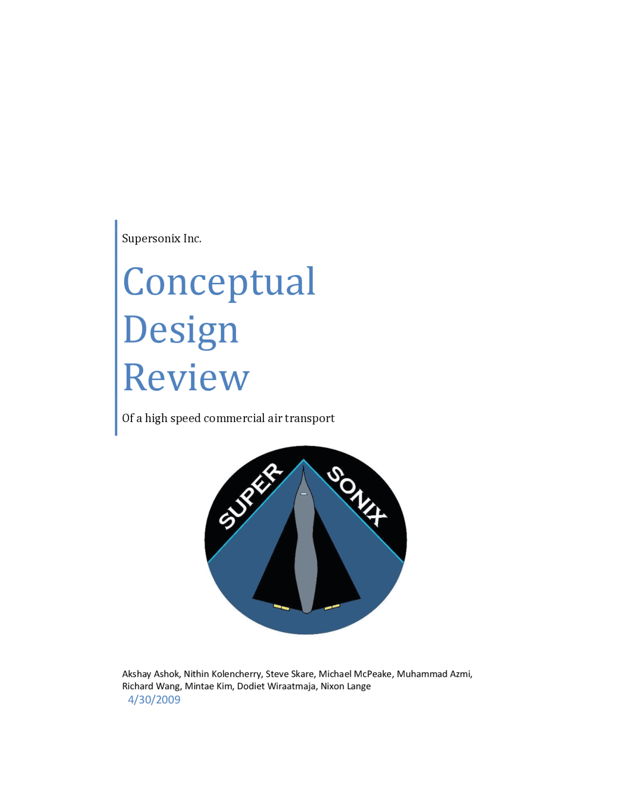 Conceptual Design Review - Introduction to Aviation Technology | AT ...