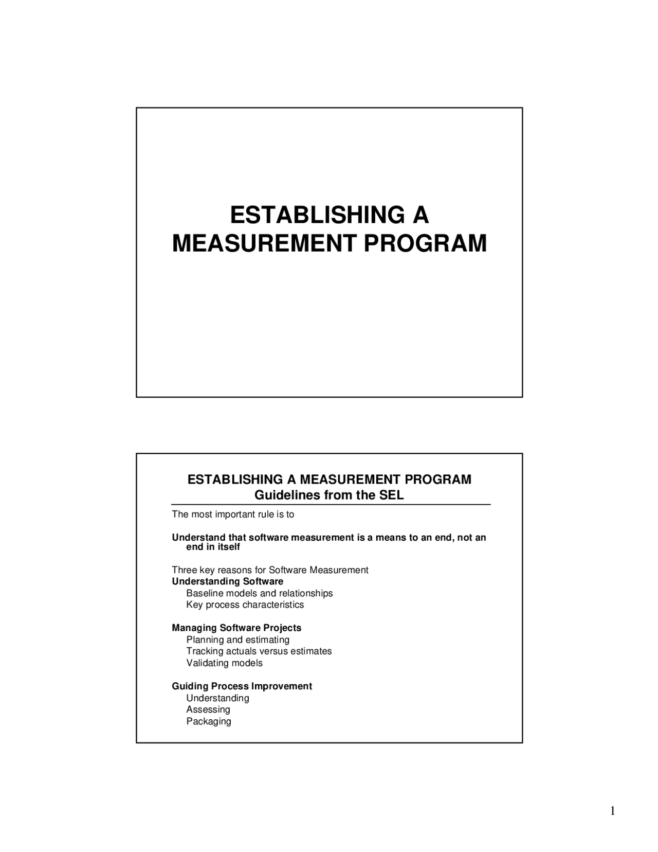 Establishing Measurement Program - Understanding Software | MSWE 609 ...