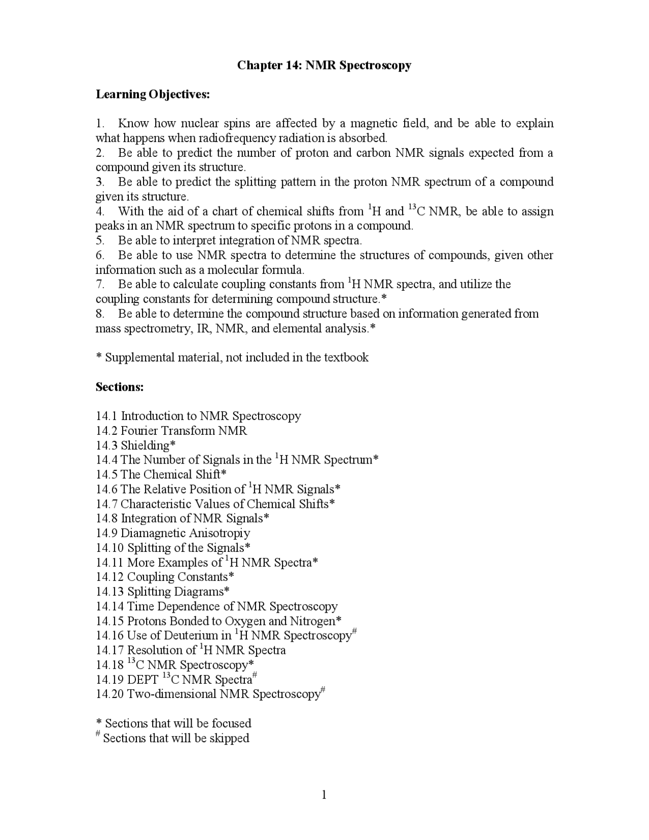 NMR Spectroscopy - Lecture Notes | CHEM 2320 | Study notes Chemistry ...