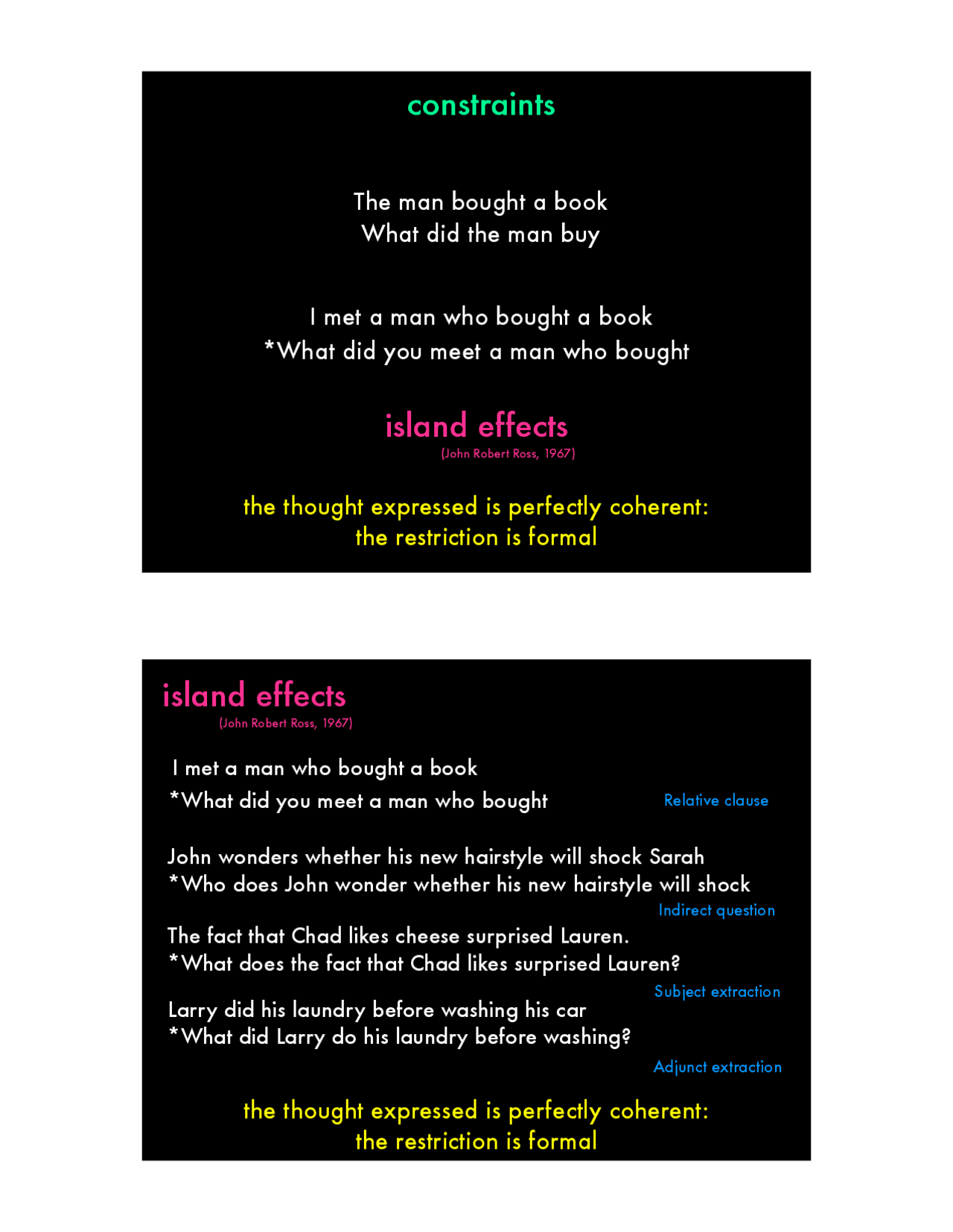 Constraints Language And Mind Lecture Slides Ling 240 Docsity