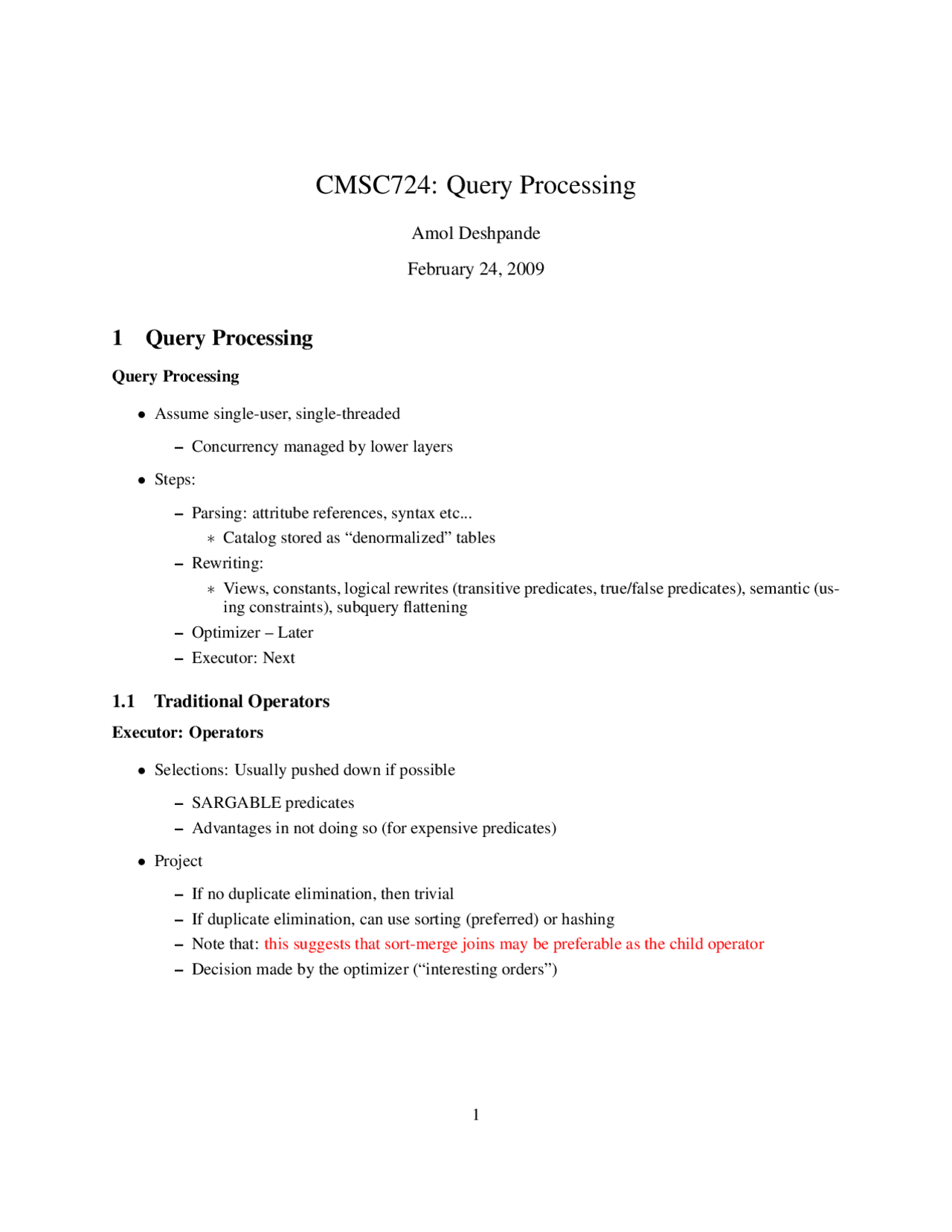 Query Processing Lecture Notes Cmsc 724 Docsity 3953