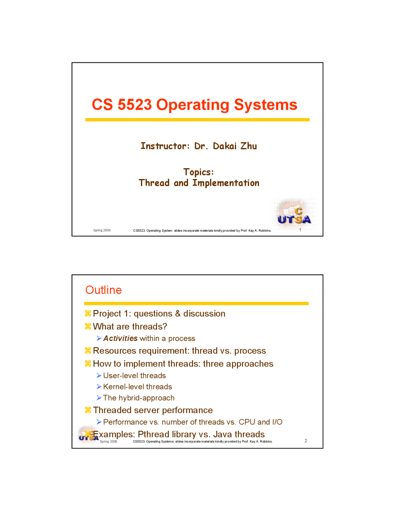 Traditional Process: Single Activity - Lecture Slides | CS 5523 - Docsity