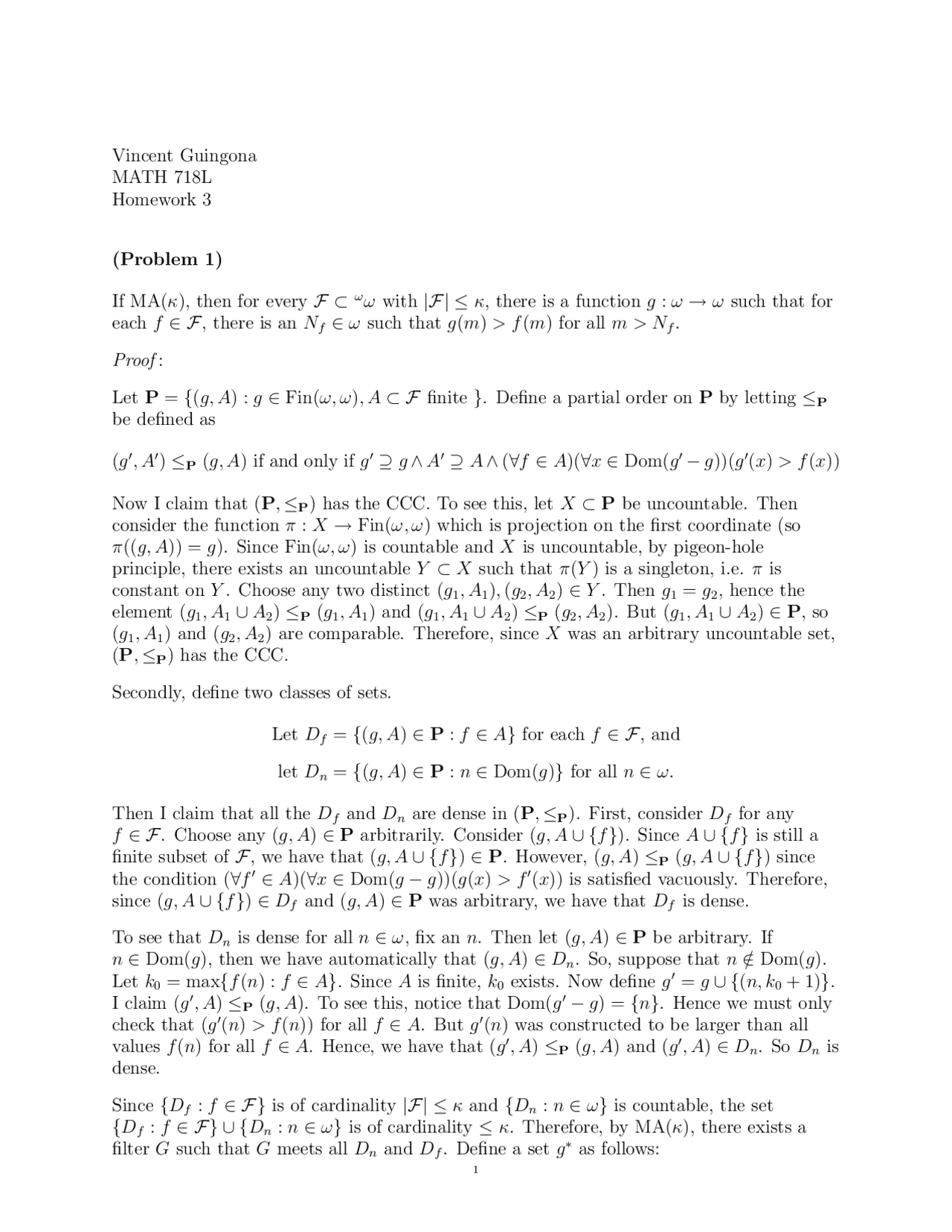 3 Solved Problems On Partial Order Of Finite Functions Assignment 3 Math 718 Docsity