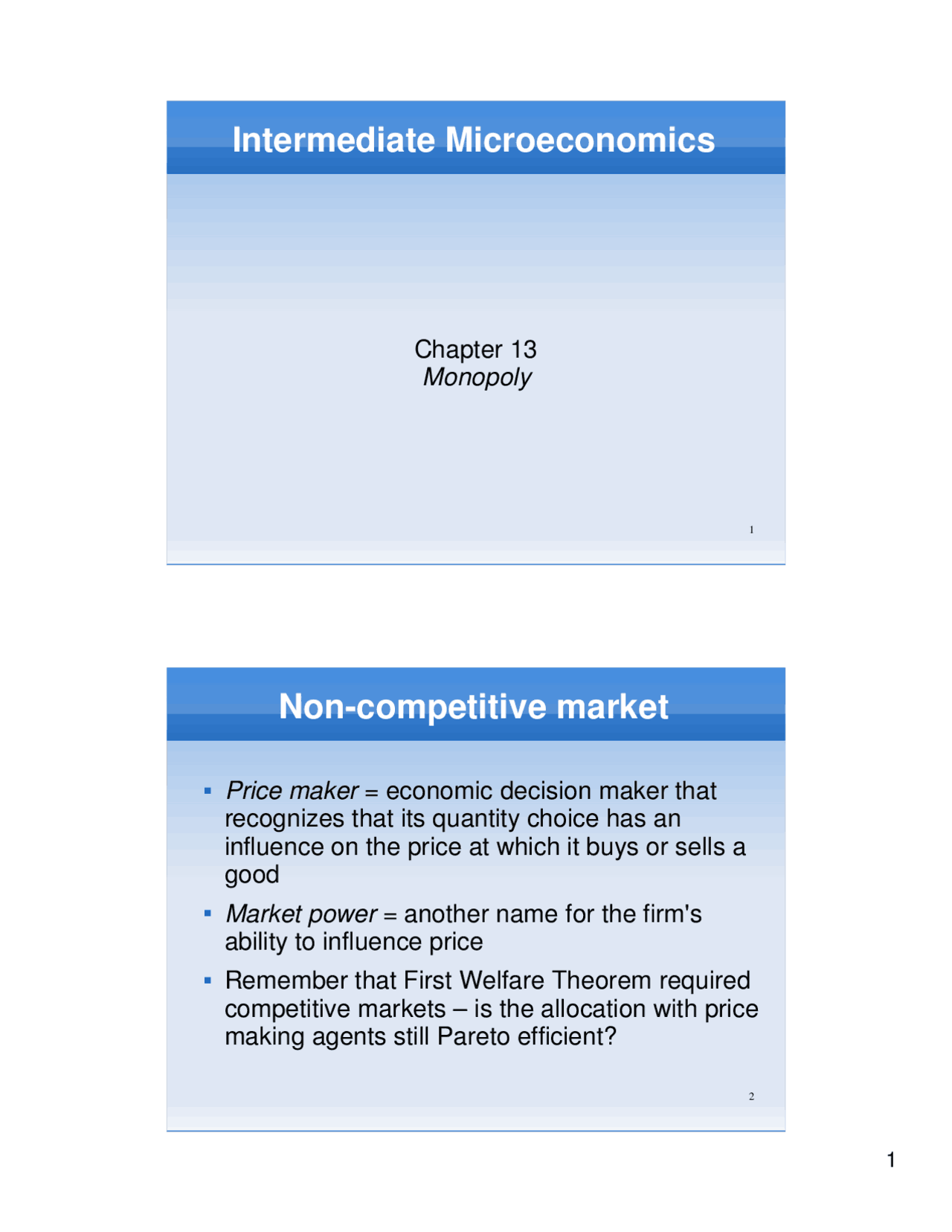 Assumptions And Market Structure Lecture Slides Econ 306 Docsity