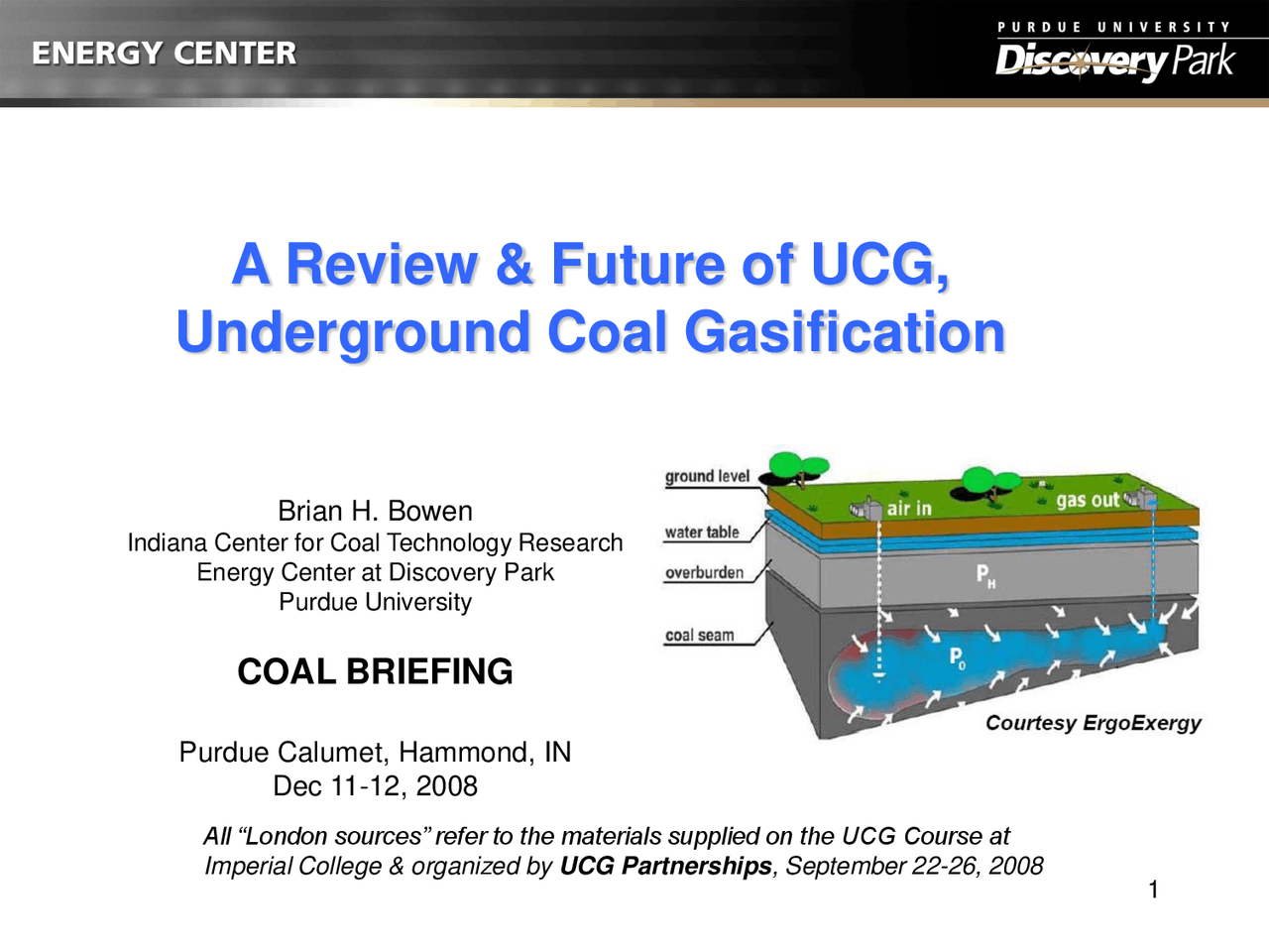 Review and Future of Underground Coal Gasification | ENG E3010 - Docsity