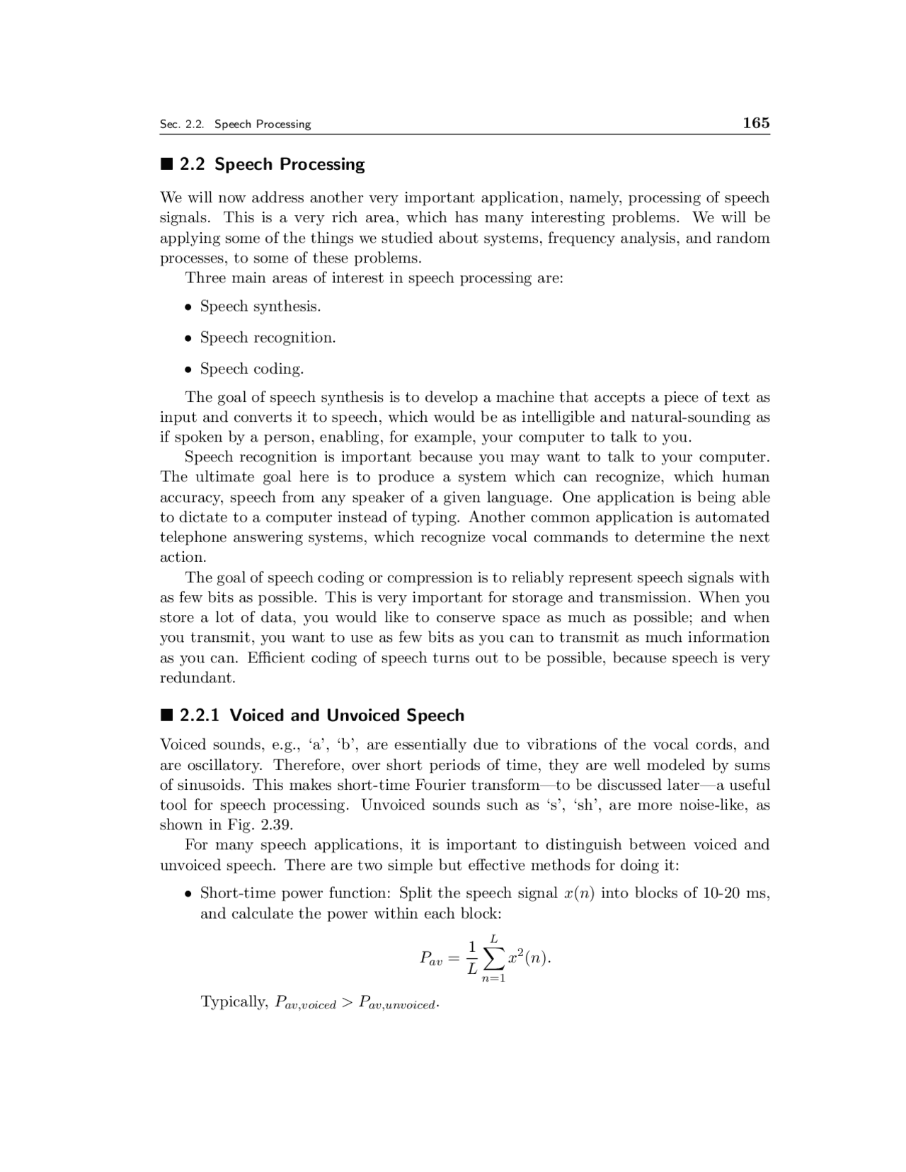 Speech Processing Digital Signal Processing Handout Ece 43800