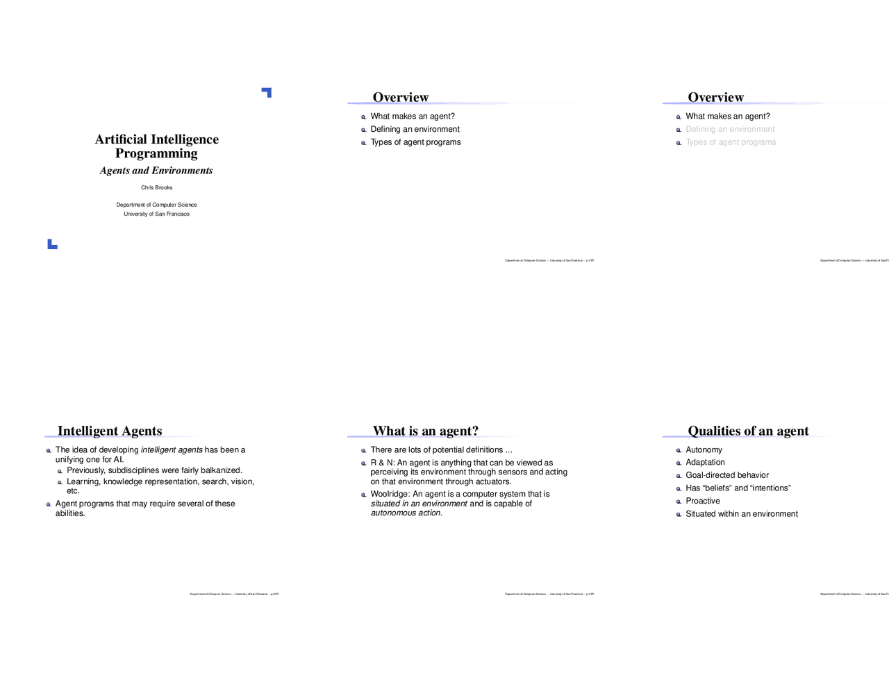 Agents and Environment - Lecture Slides | CS 662 | Study notes Computer ...