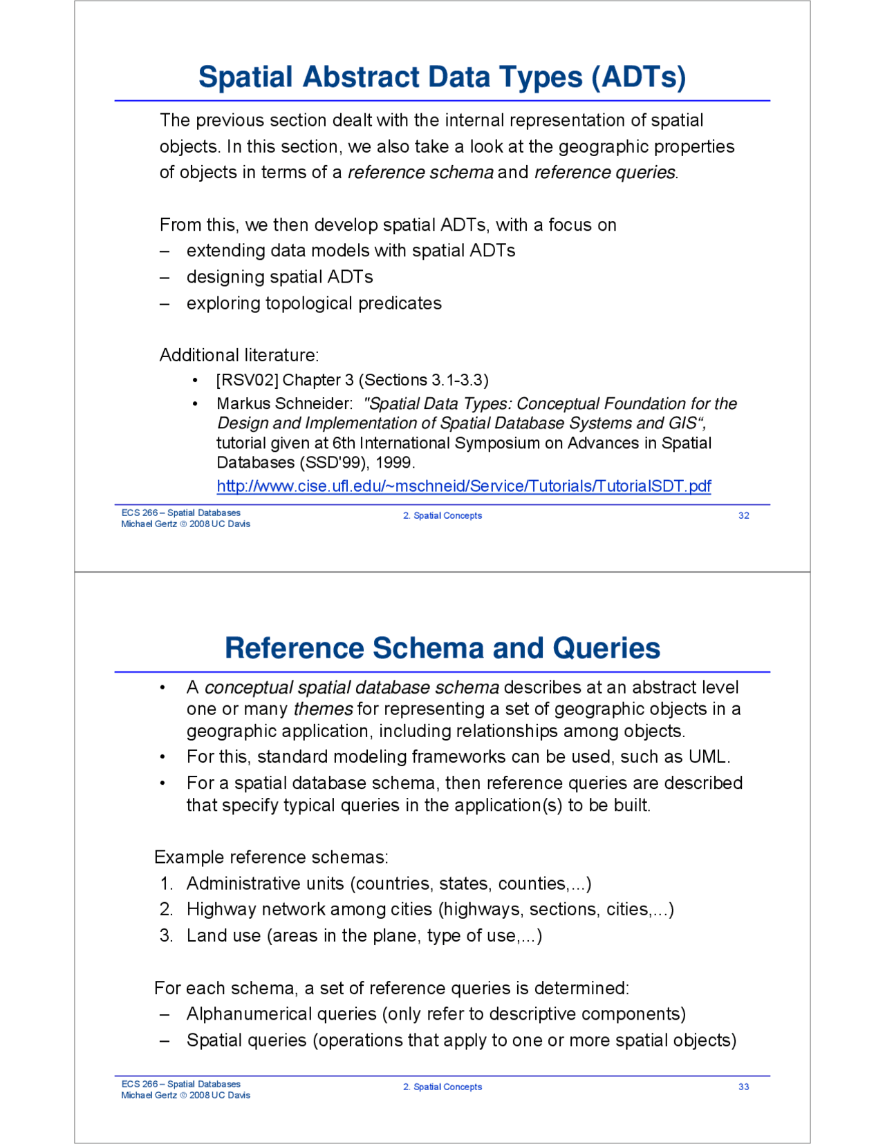 Spatial Abstract Data Types Spatial Databases Report Ecs 266