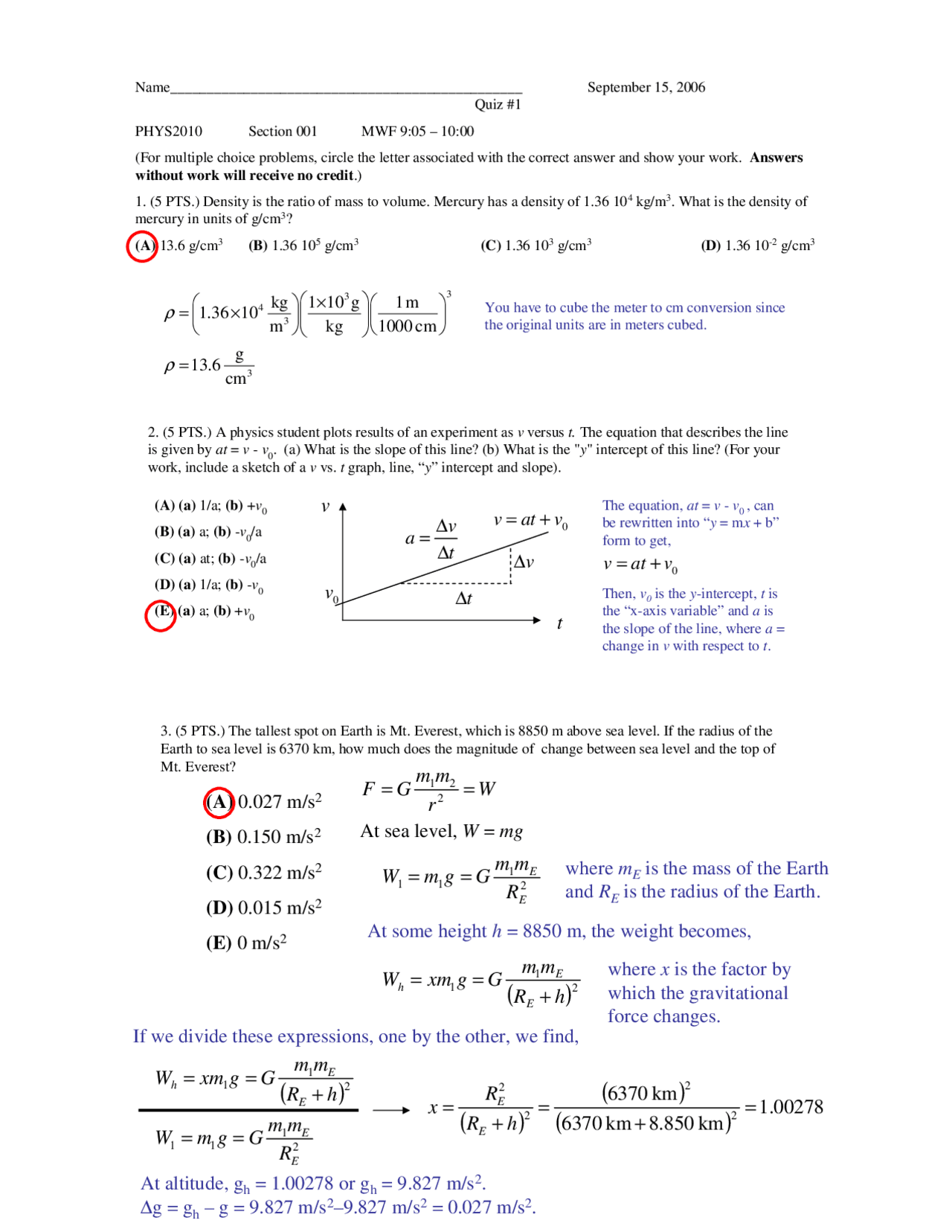 4 Mcqs With Answer For Quiz 1 Algebra Based Physics Phys 2010 Docsity