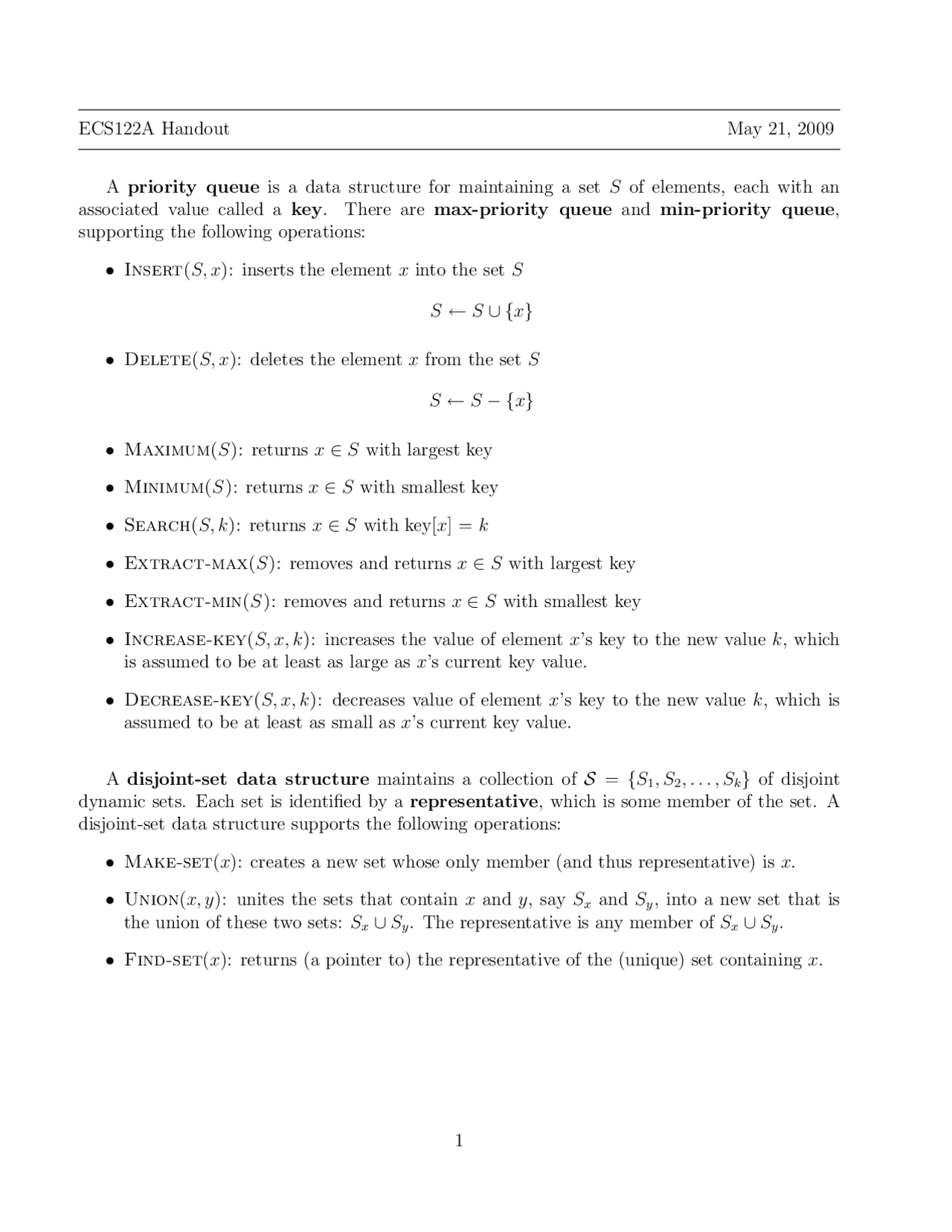 Priority Queue Algorithm Design Handout Ecs 122a Docsity 5393