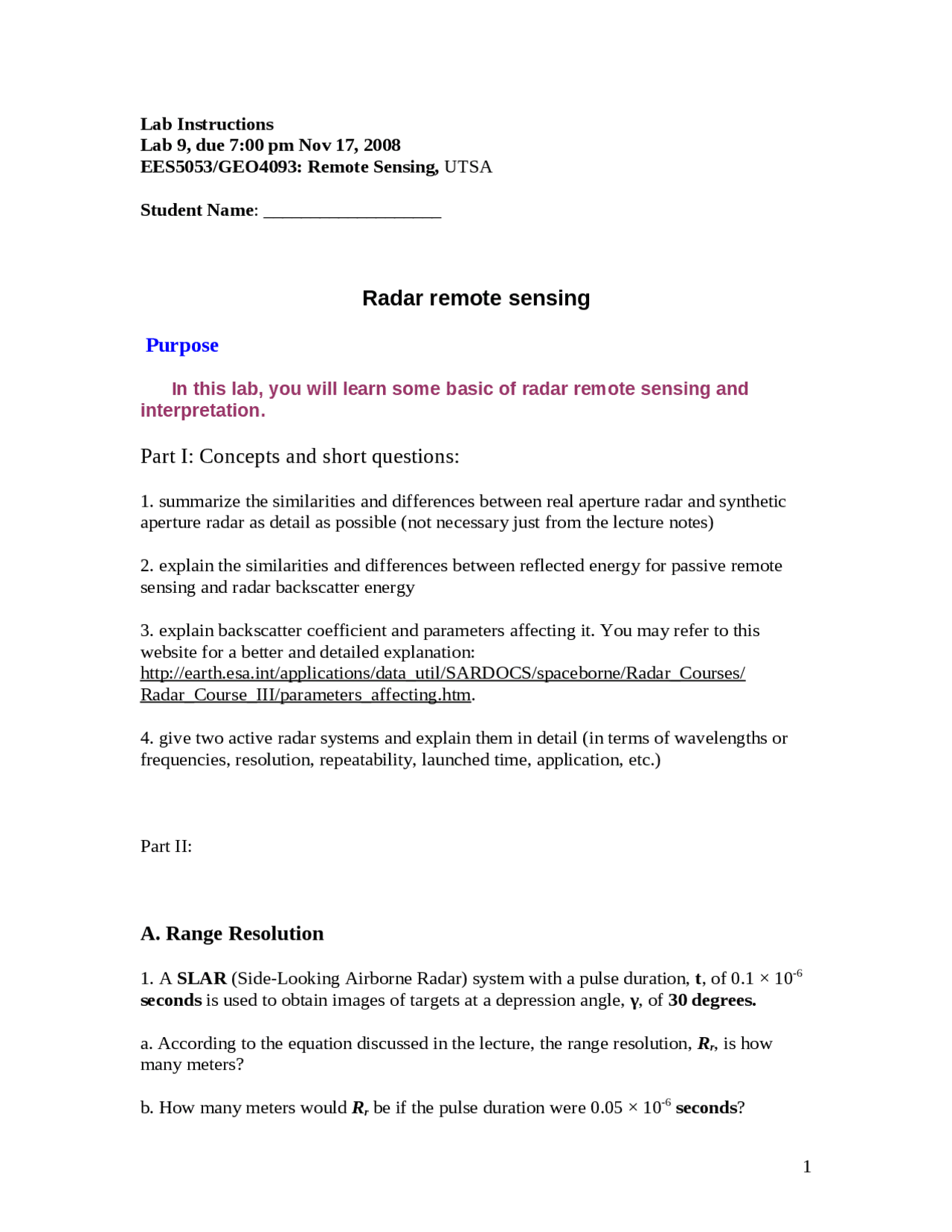 Radar Remote Sensing - Lab 9 | Principles of Remote Sensing | GEO 4093 ...