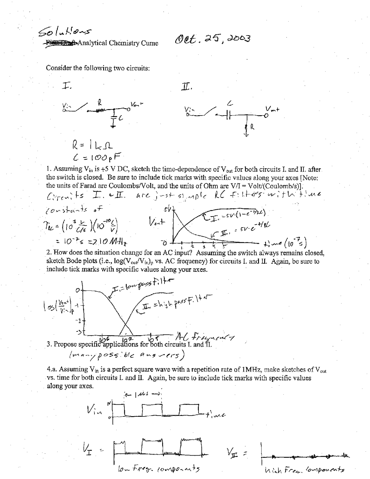 Assignment Solutions Experimental Chemistry Ii Chem C1260 Docsity