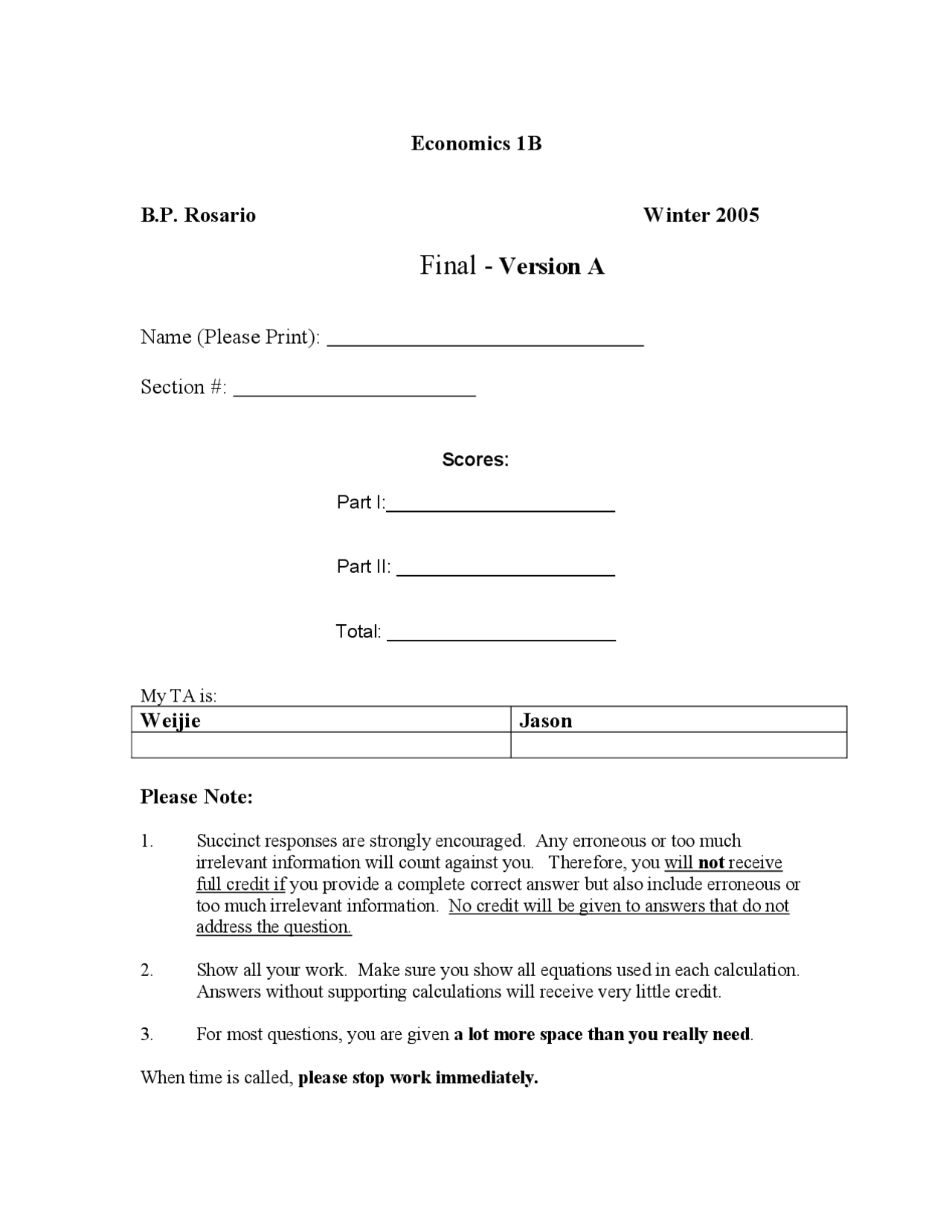 Final Exam Version A Solutions Principles Of Macroeconomics Ecn