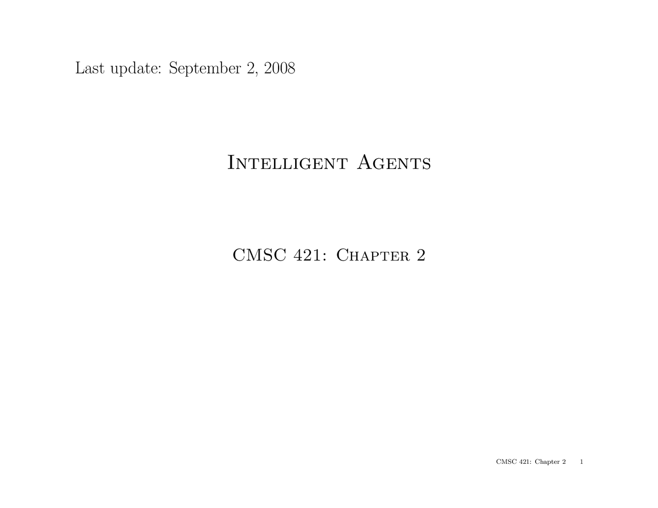 Agents And Environments Rationality Peas Model Lecture Slides Cmsc 421 Docsity