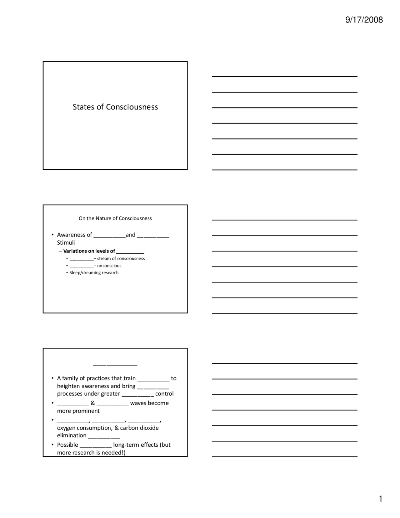States Of Consciousness Introduction To Psychology Slides Psyc
