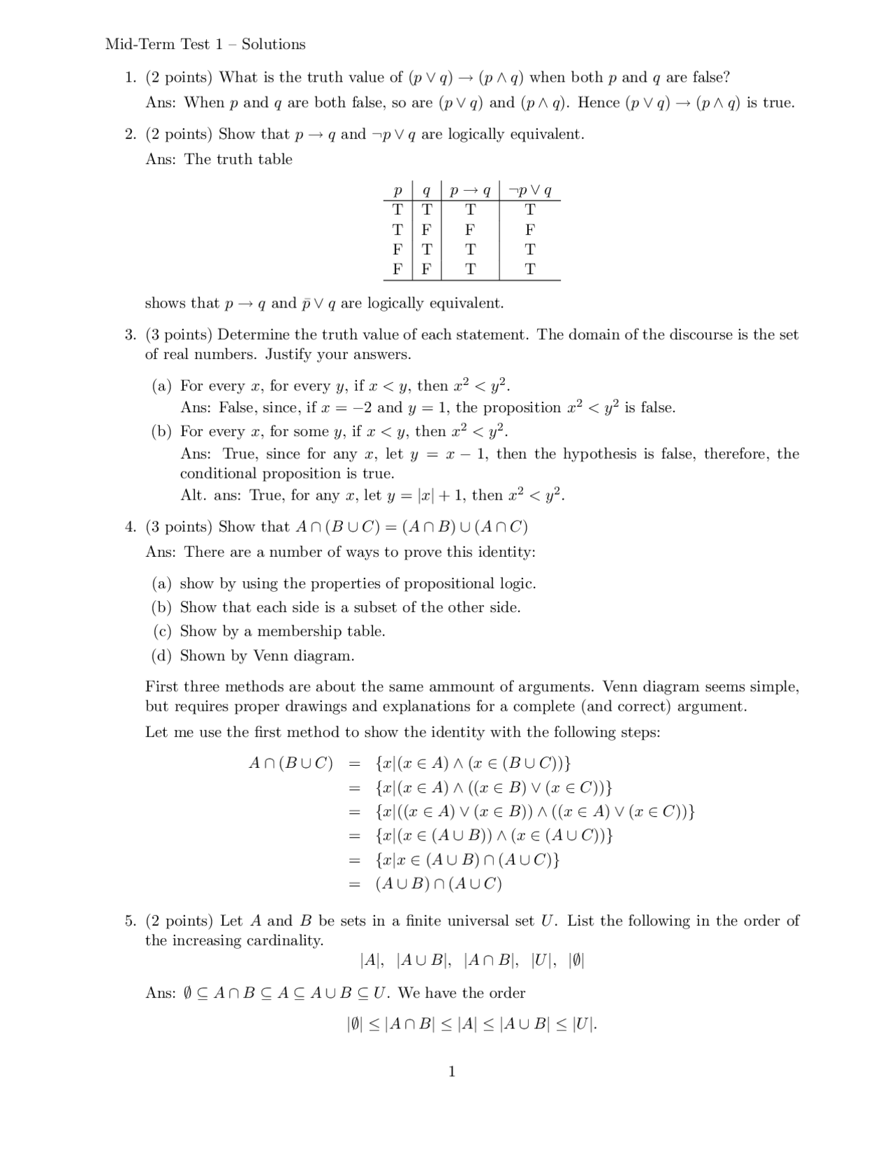 Midterm I Solutions For Scientific Computation Ecs 231 Docsity