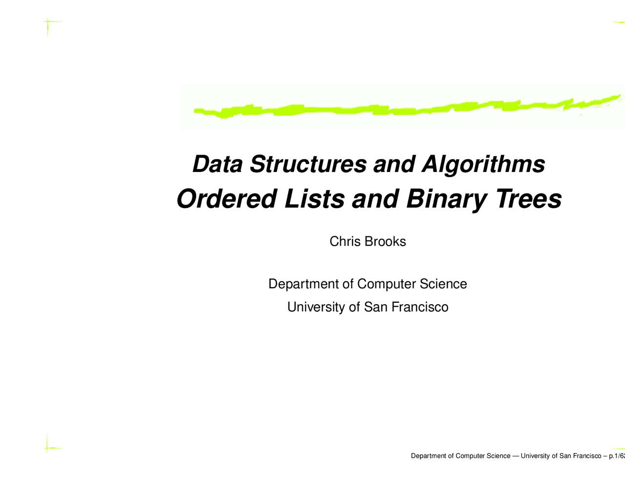 Data Structures and Algorithms: Ordered Lists and Binary Trees | Study ...