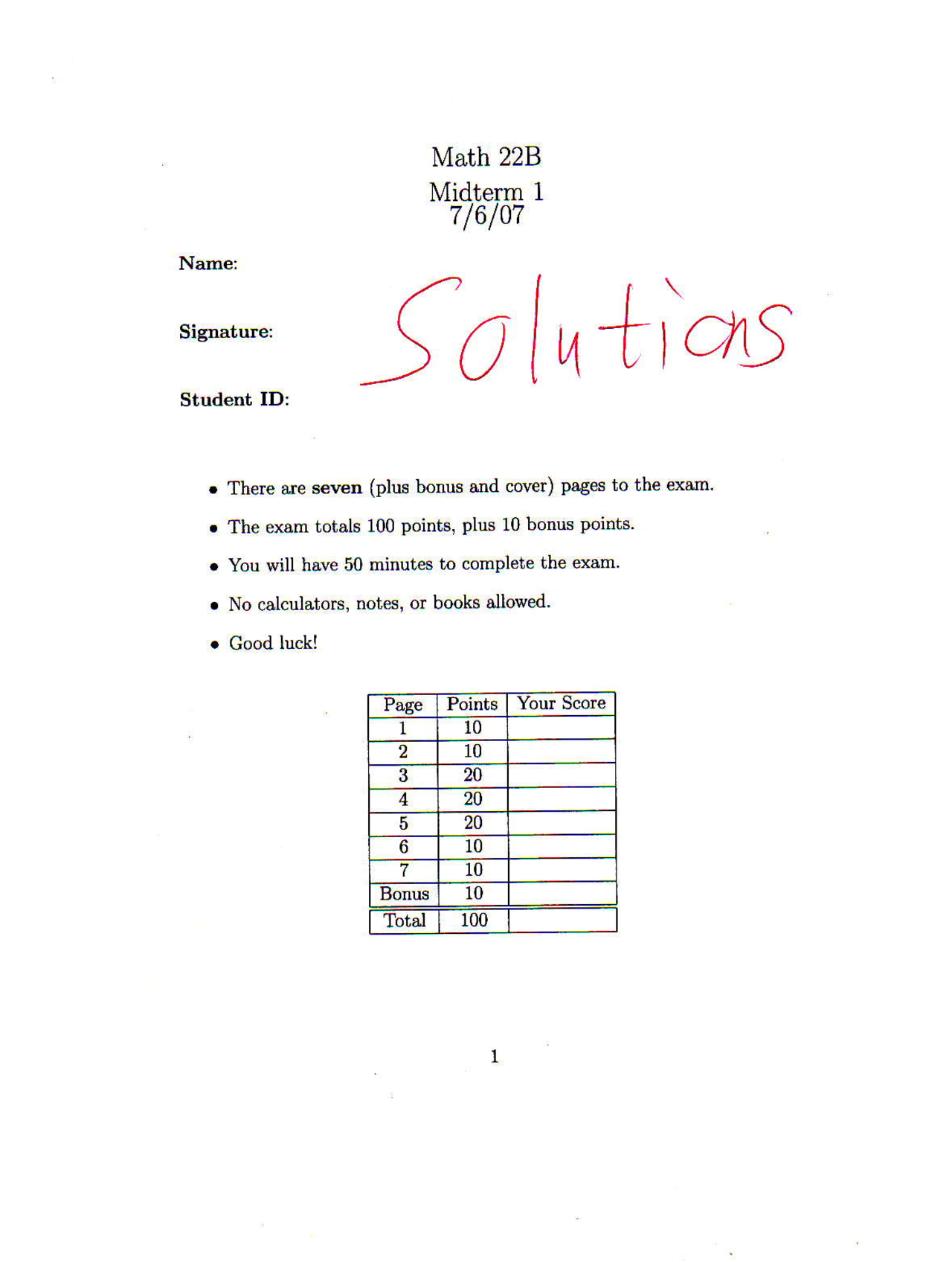 Midterm Exam 1 Questions with Solutions - Differential Equations | MAT ...