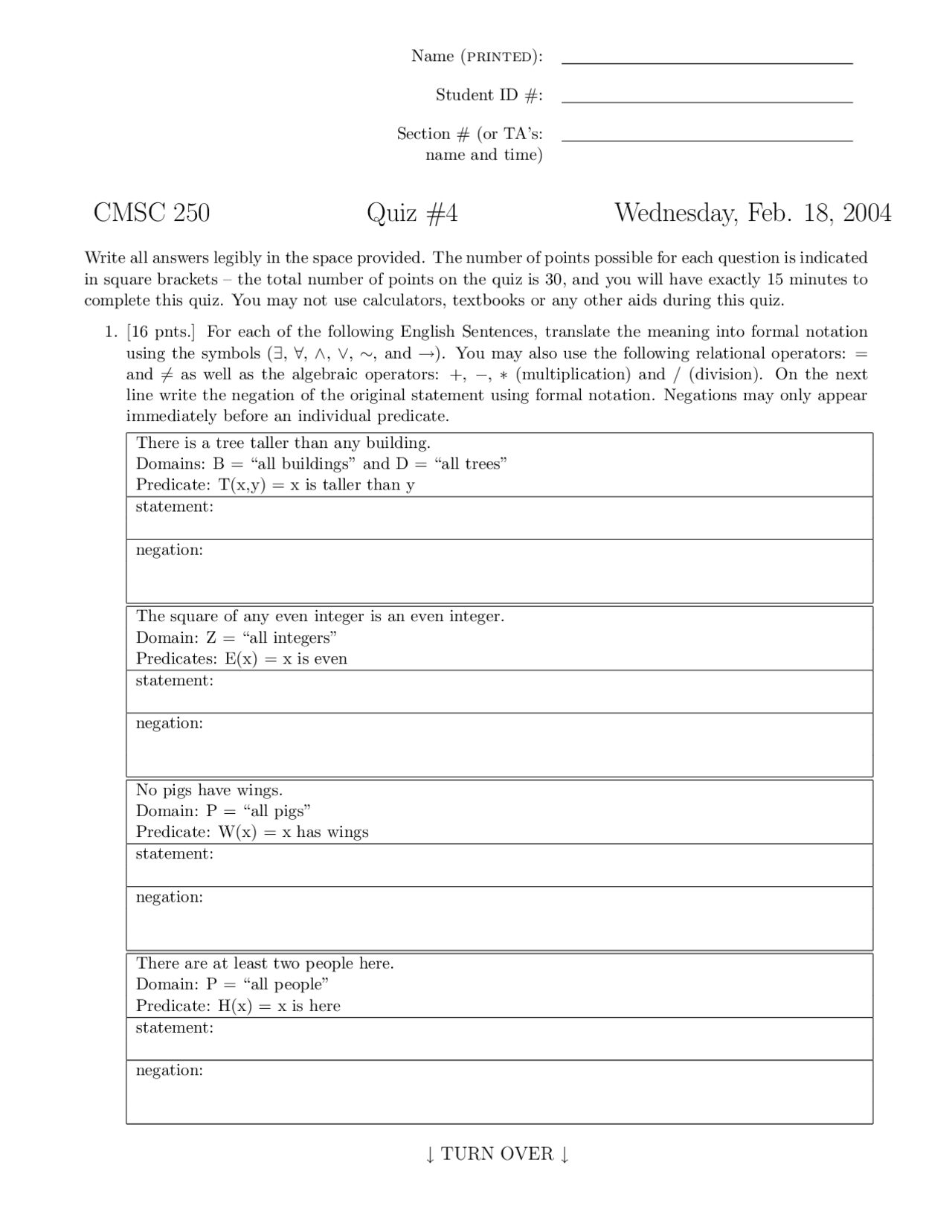 There Is Tree Taller Than Building Quiz 4 Discrete Structures Cmsc 250 Docsity