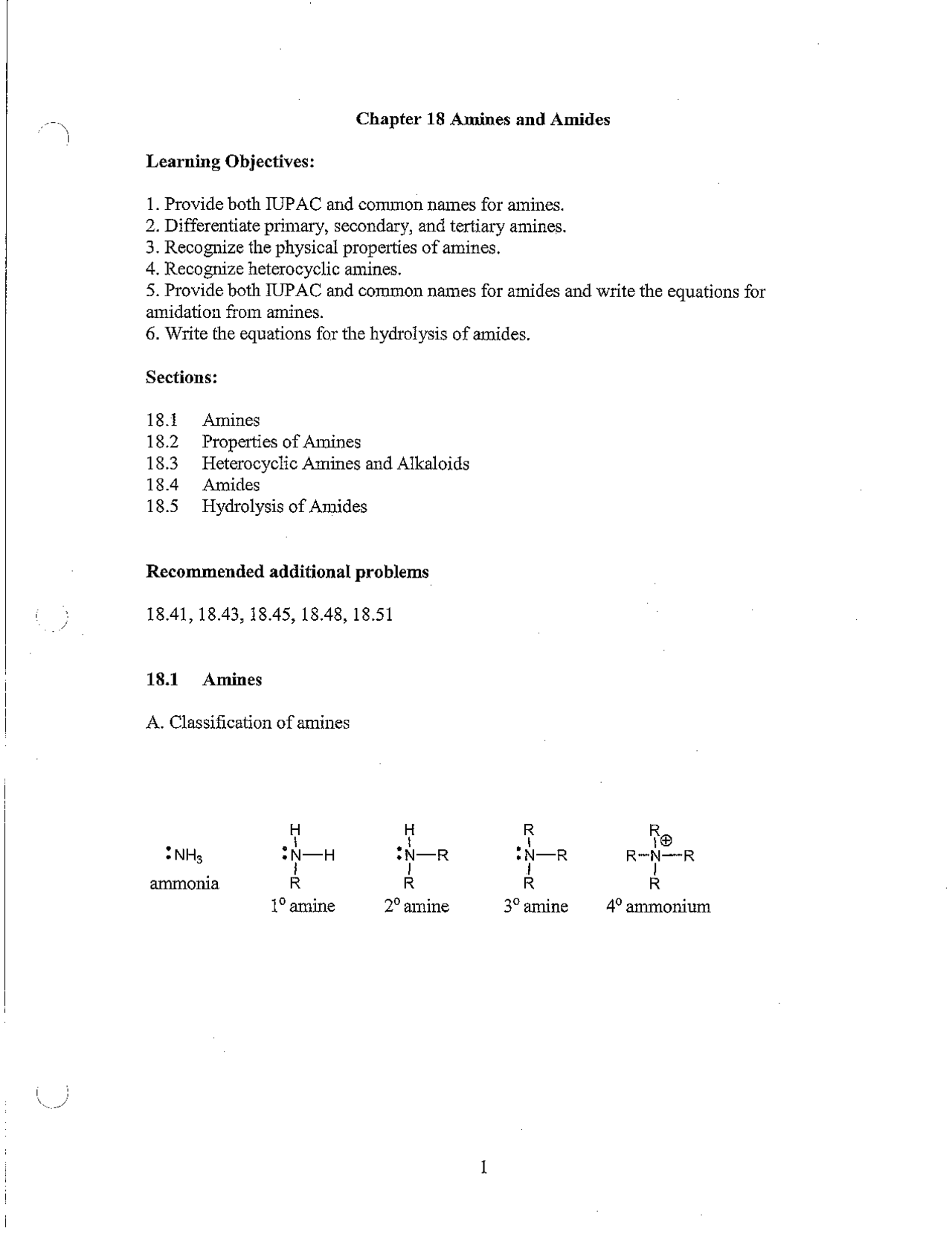 Lecture Notes On Amines And Amides General Chemistry Ii Chem 1120