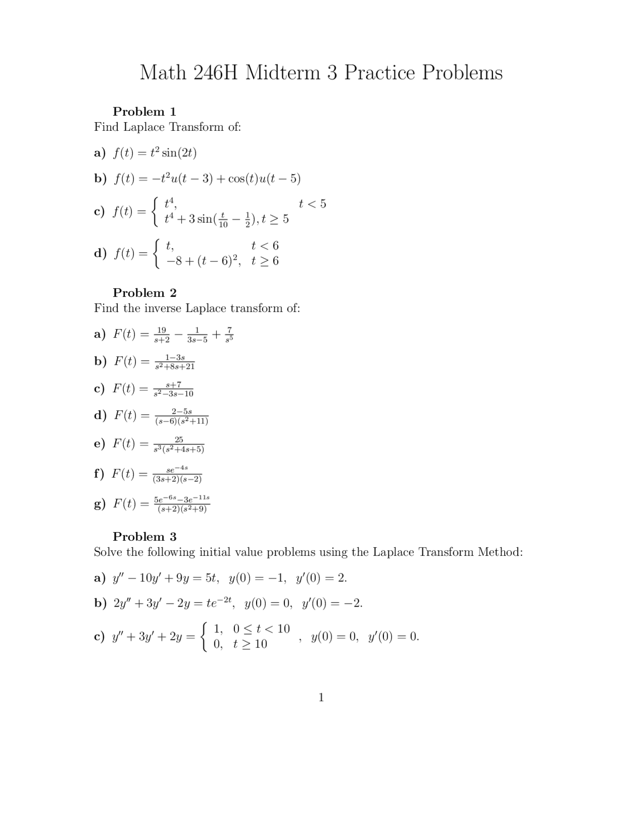 Laplace Transform Problems of Differential Equation for Science | MATH ...