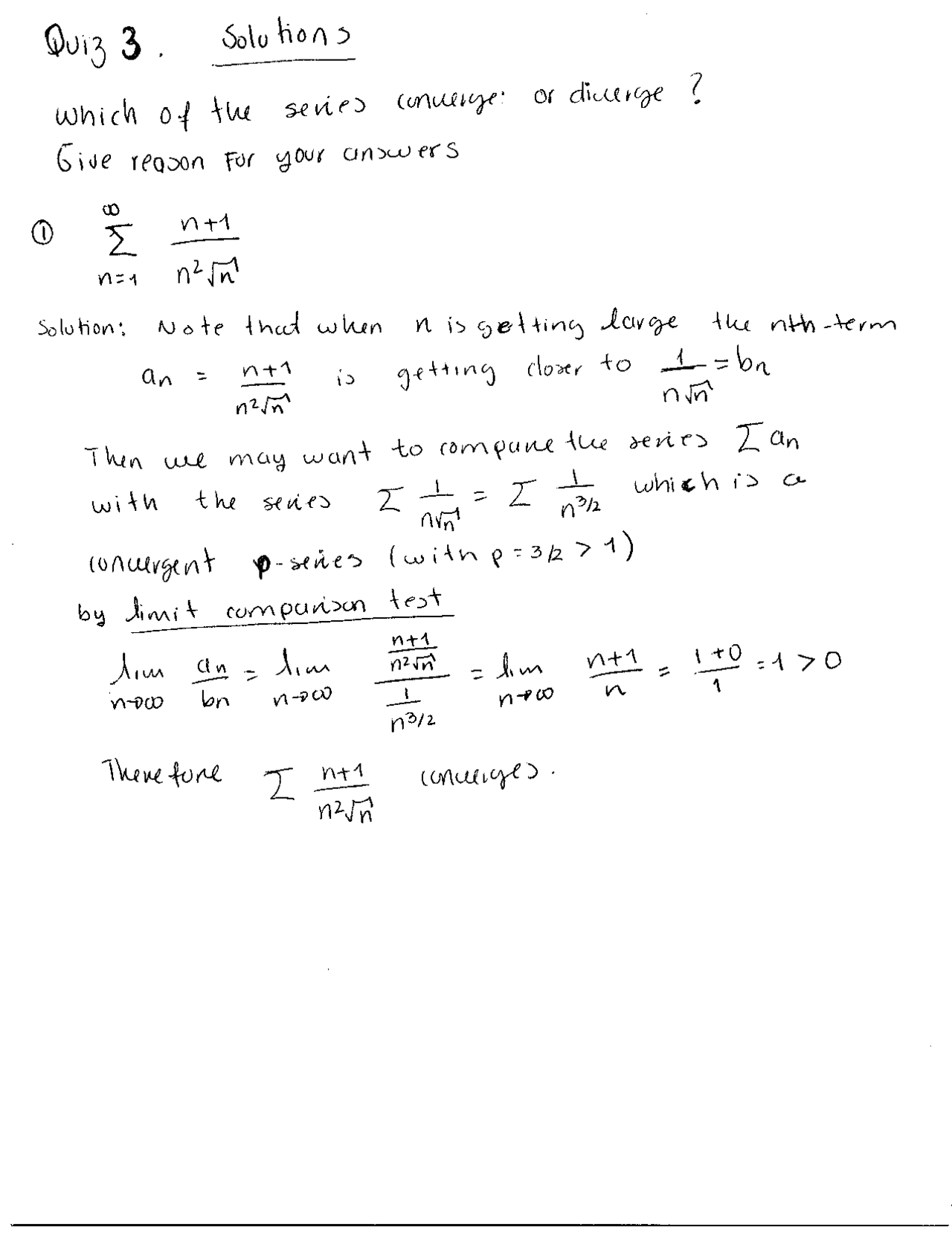 Quiz 3 with Answer Key for Calculus | MAT 021C - Docsity