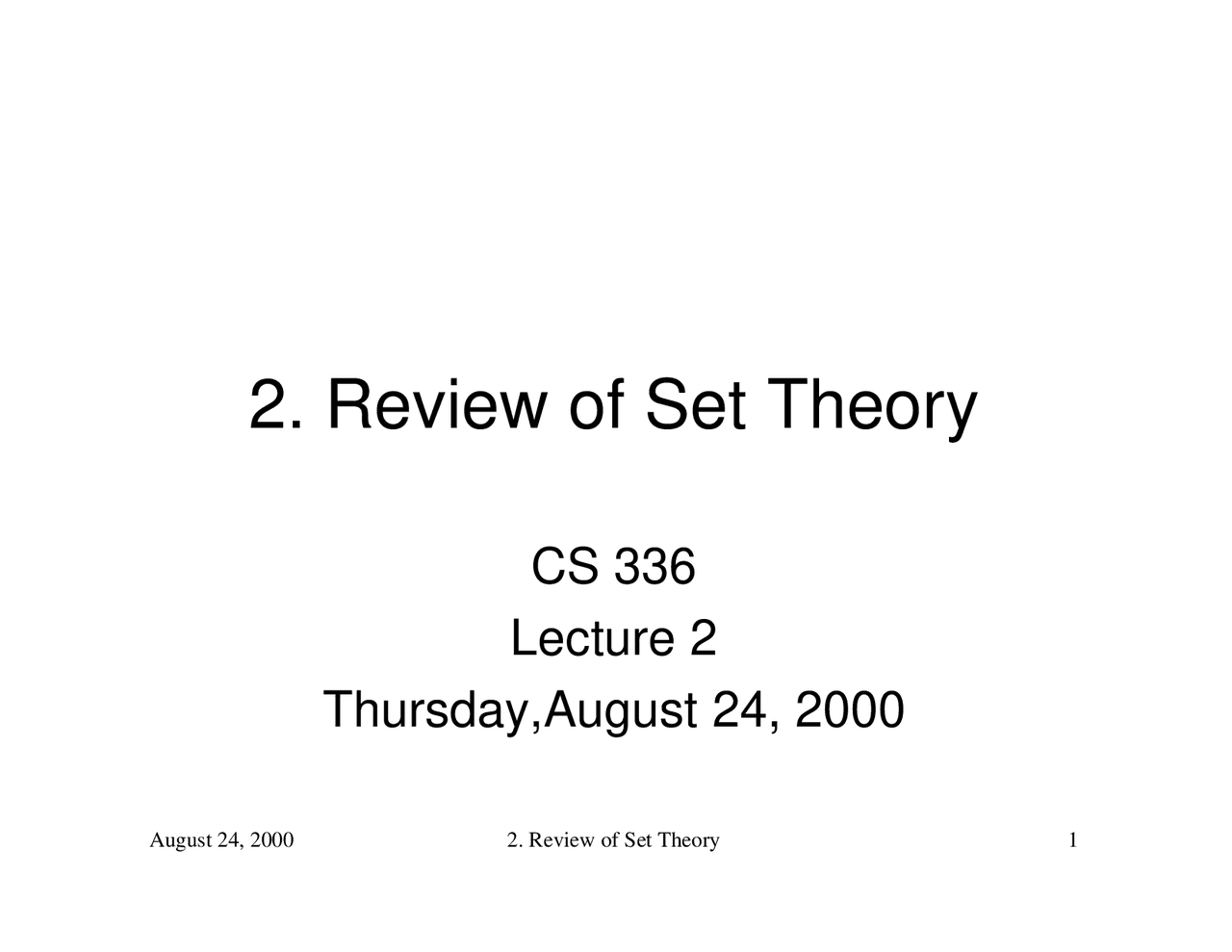 Review Of Set Theory Computer Science Cs T101 Docsity