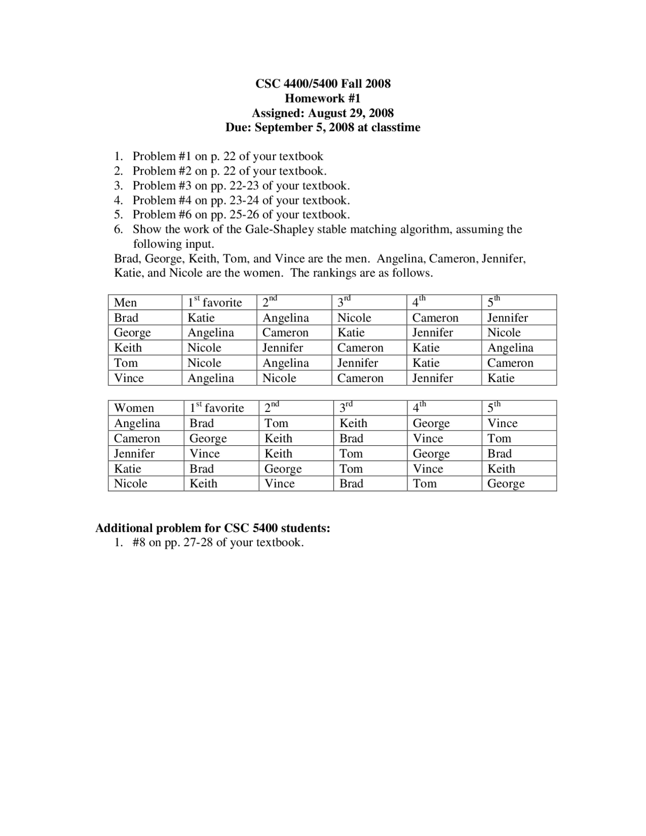 Analysis Of Algorithms Practice Assignment 1 Csc 4400 Docsity