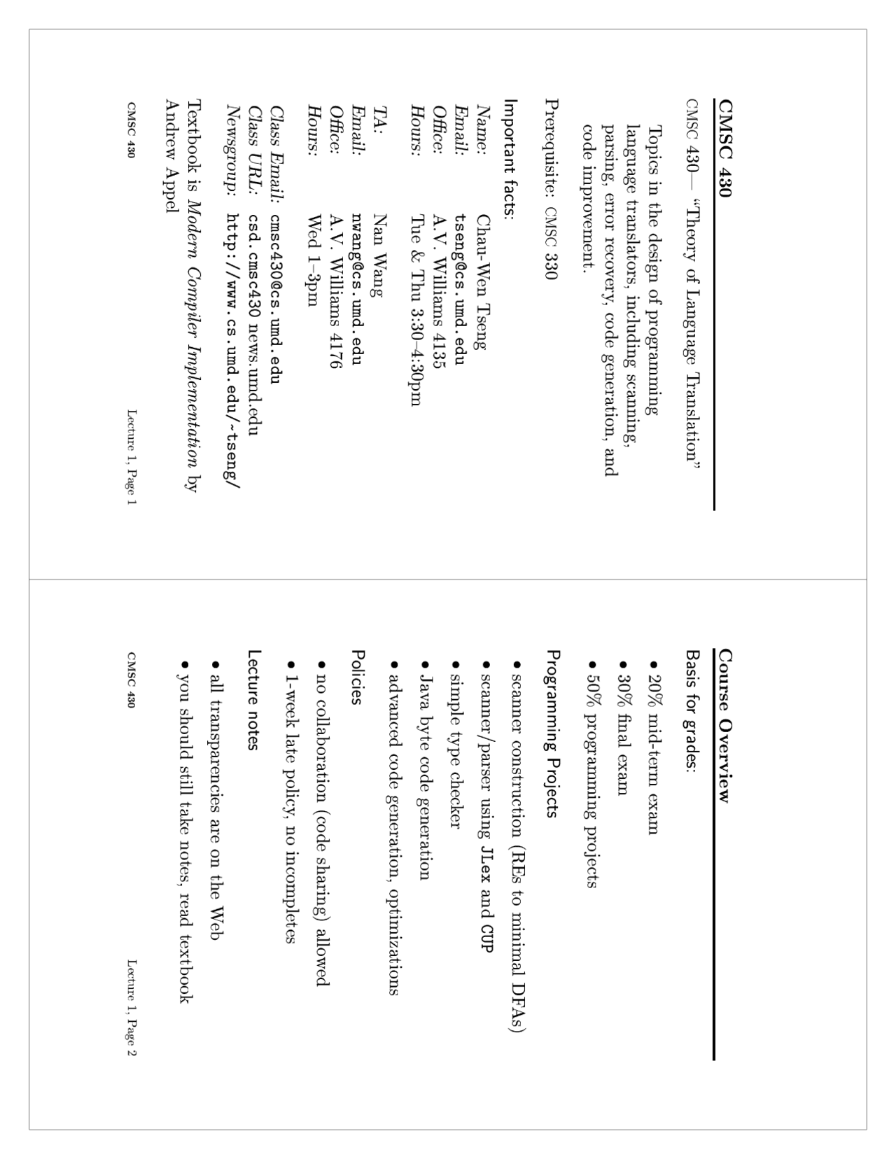 Theory Of Language Translation Cmsc 430 Docsity