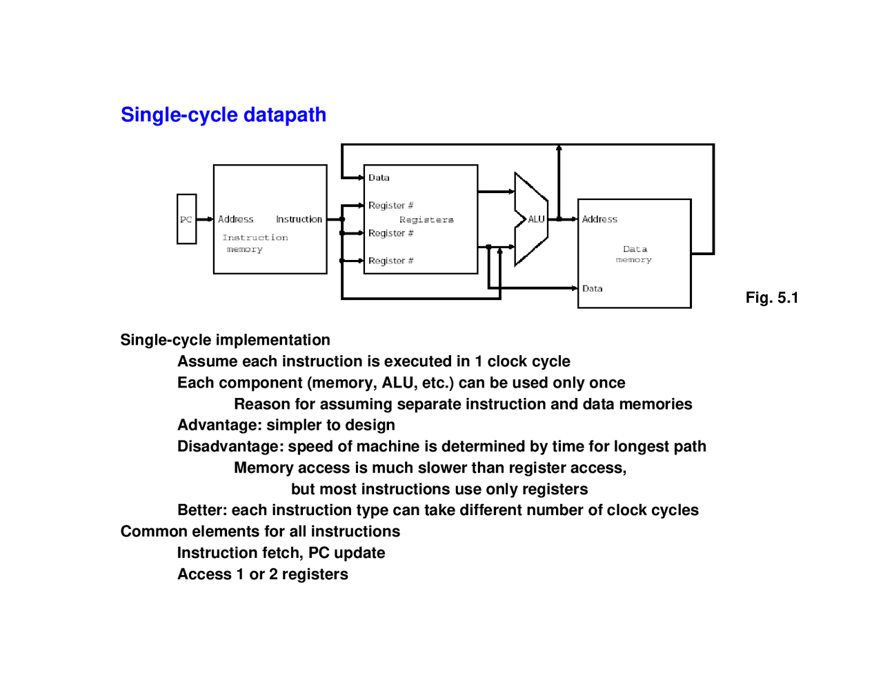 Single Cycle Datapath Computer Organization Slides Cmsc 311 Docsity