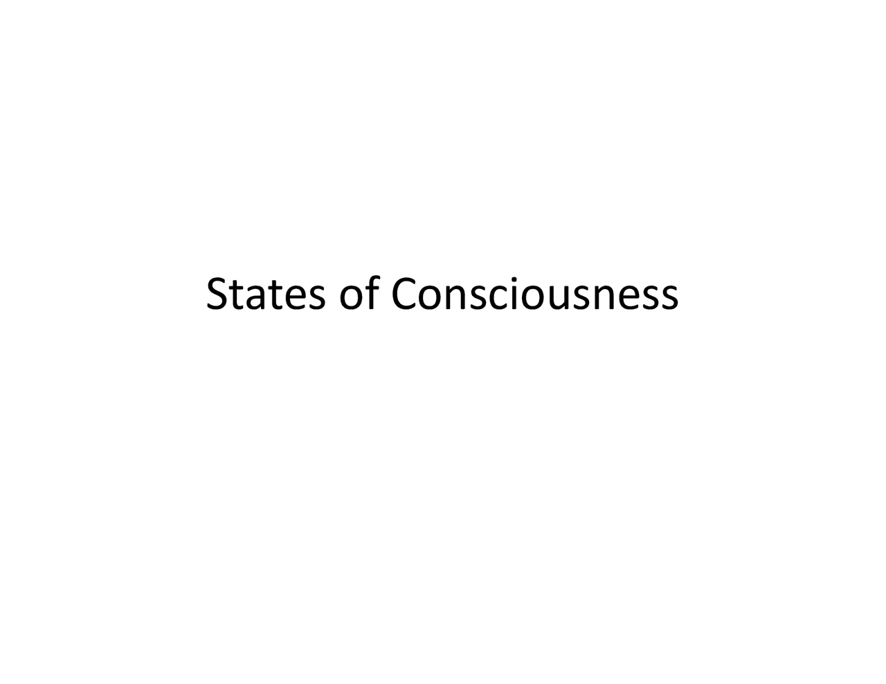 States Of Consciousness In Introduction To Psychology Psyc 101 Docsity