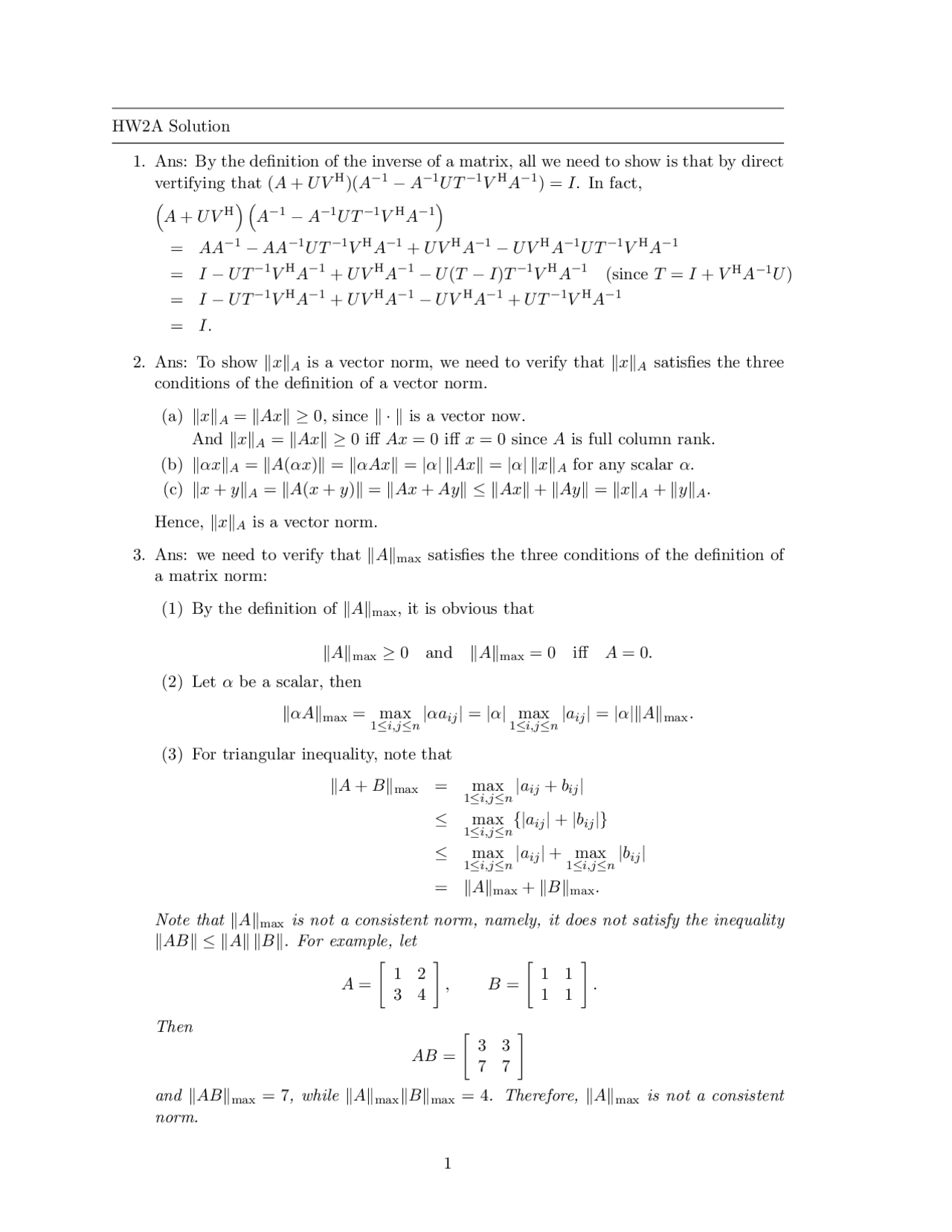 Solutions To Homework 2 For Scientific Computation Ecs 231 Docsity