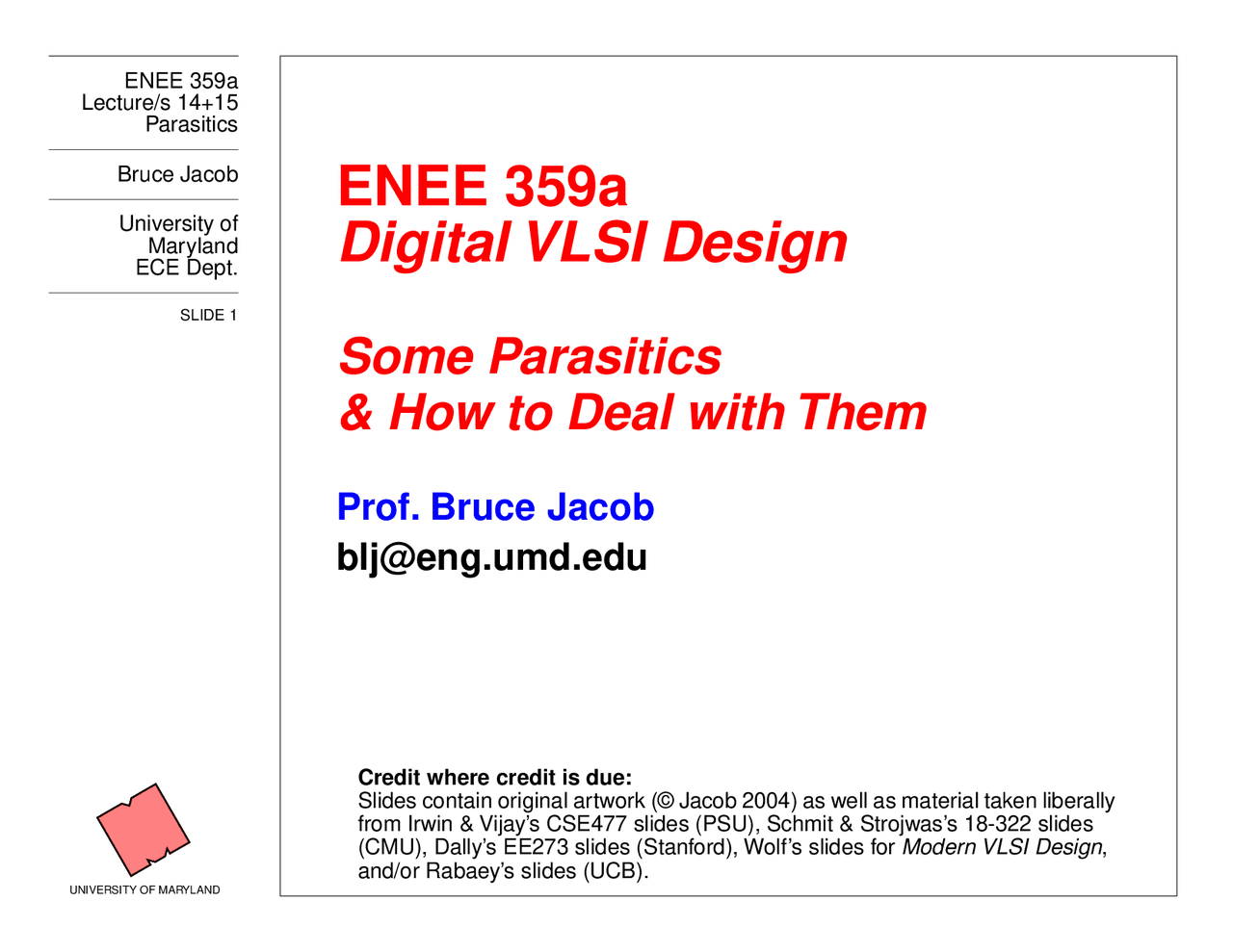 Overview of Circuit Integrity Presentations - Project | ENEE 359 - Docsity