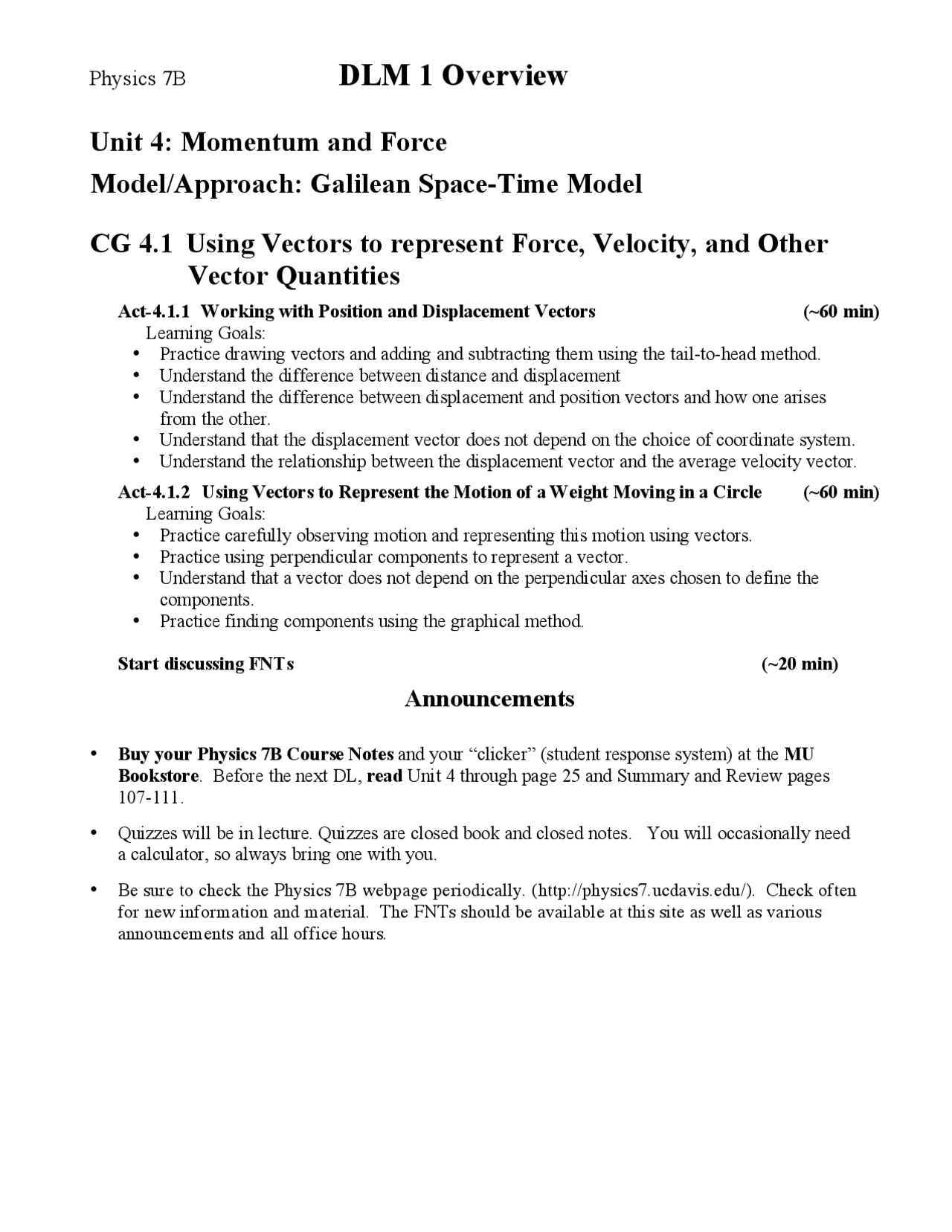 Momentum And Force General Physics Phy 007b Docsity
