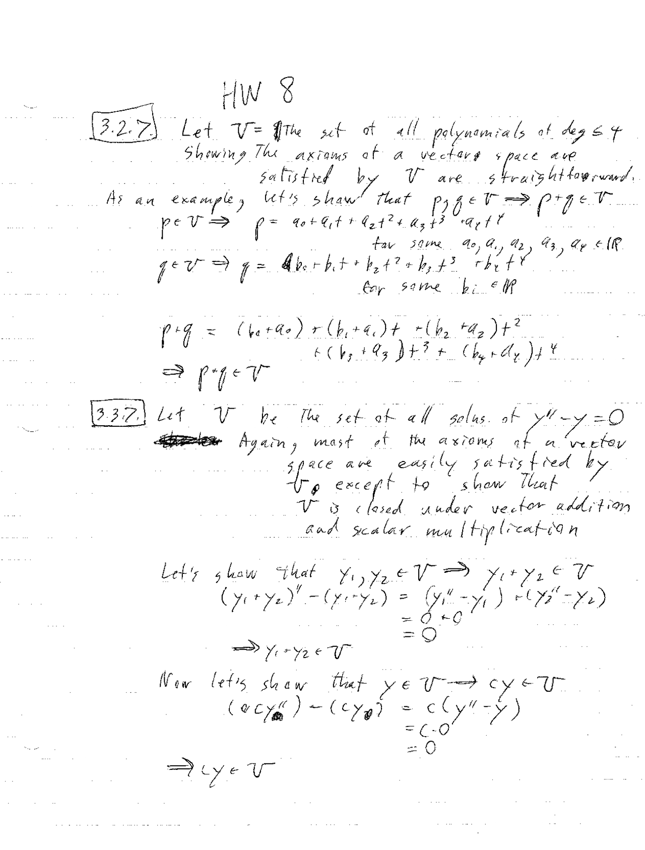 Homework 8 With Solutions Multivariable Calculus Linear Algebra