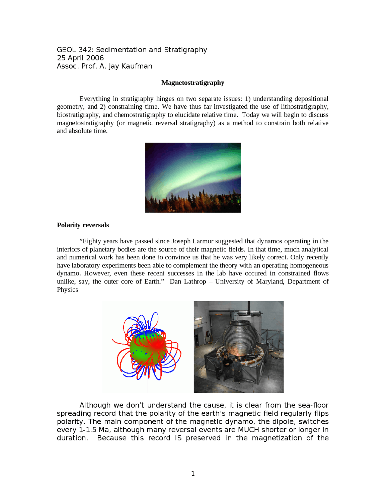 Magnetostratigraphy - Sedimentation and Stratigraphy - Lab | GEOL 342 ...