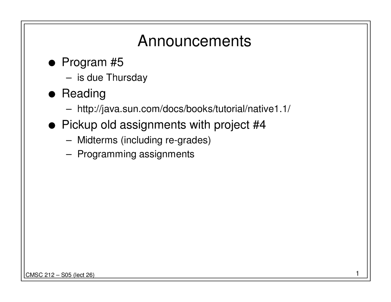 Notes On Java Native Interface Project 4 Cmsc 212 Docsity