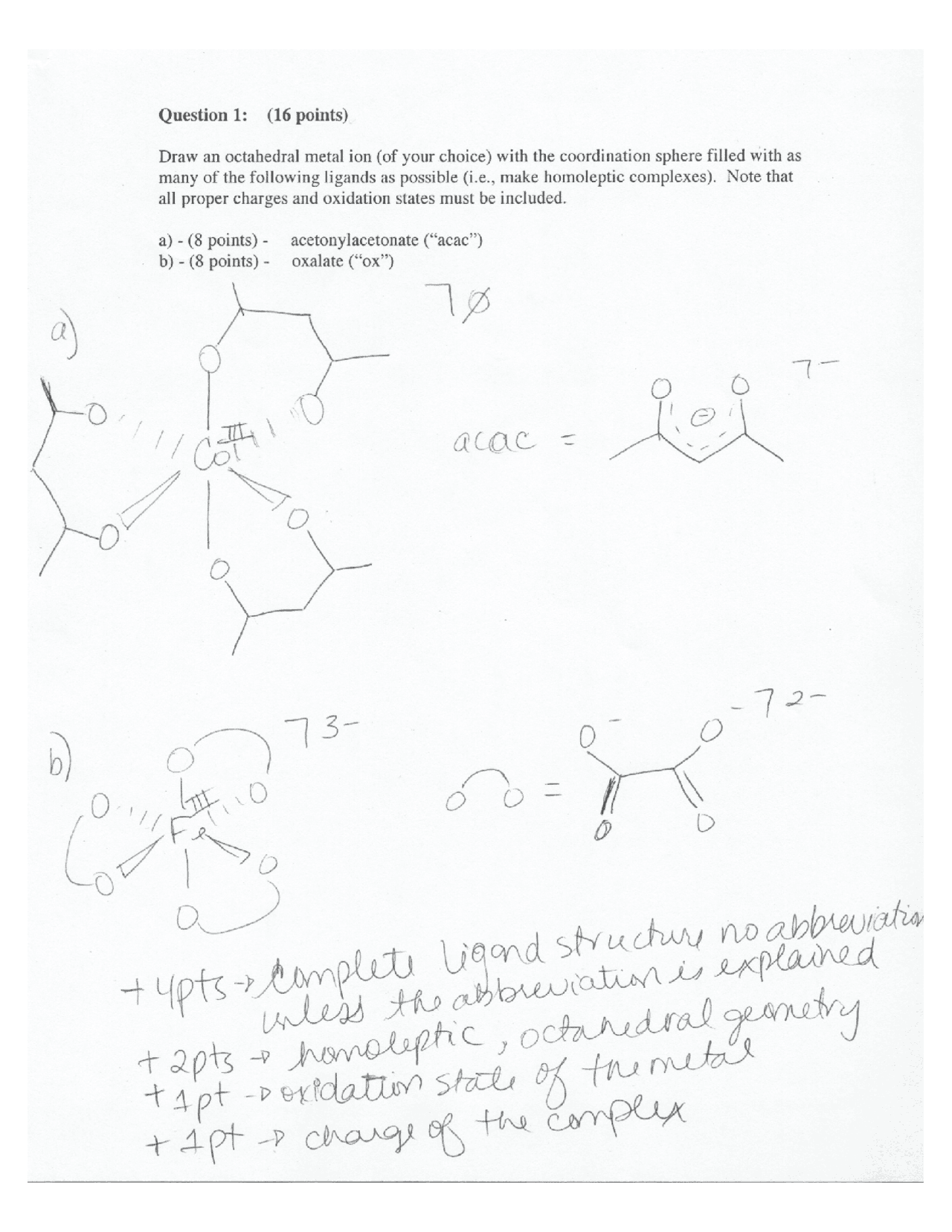 Exam 2 With Solution For Inorganic Chemistry Chm 34200 Docsity