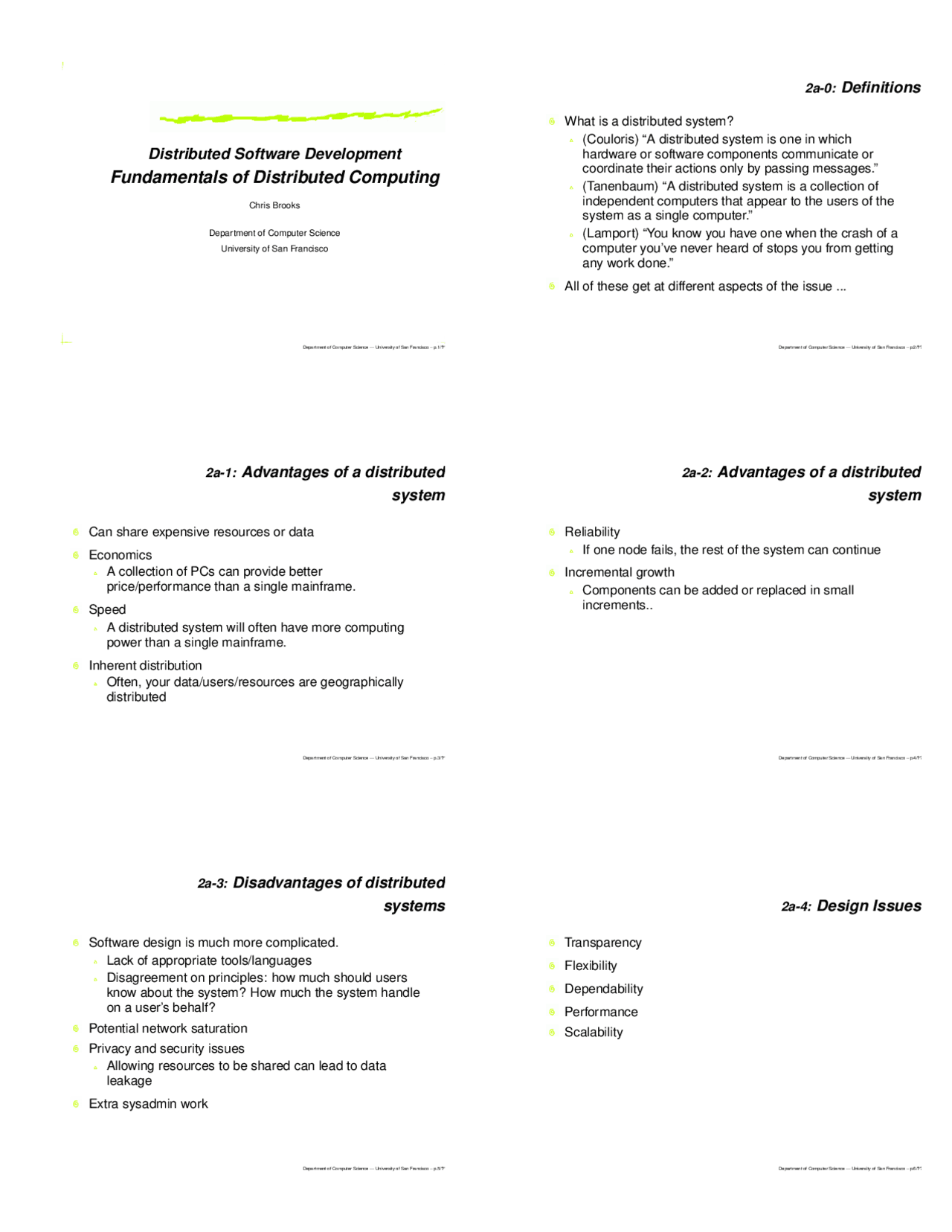 Fundamentals Of Distributed Computing Distributed Software Develop Cs 682 Docsity