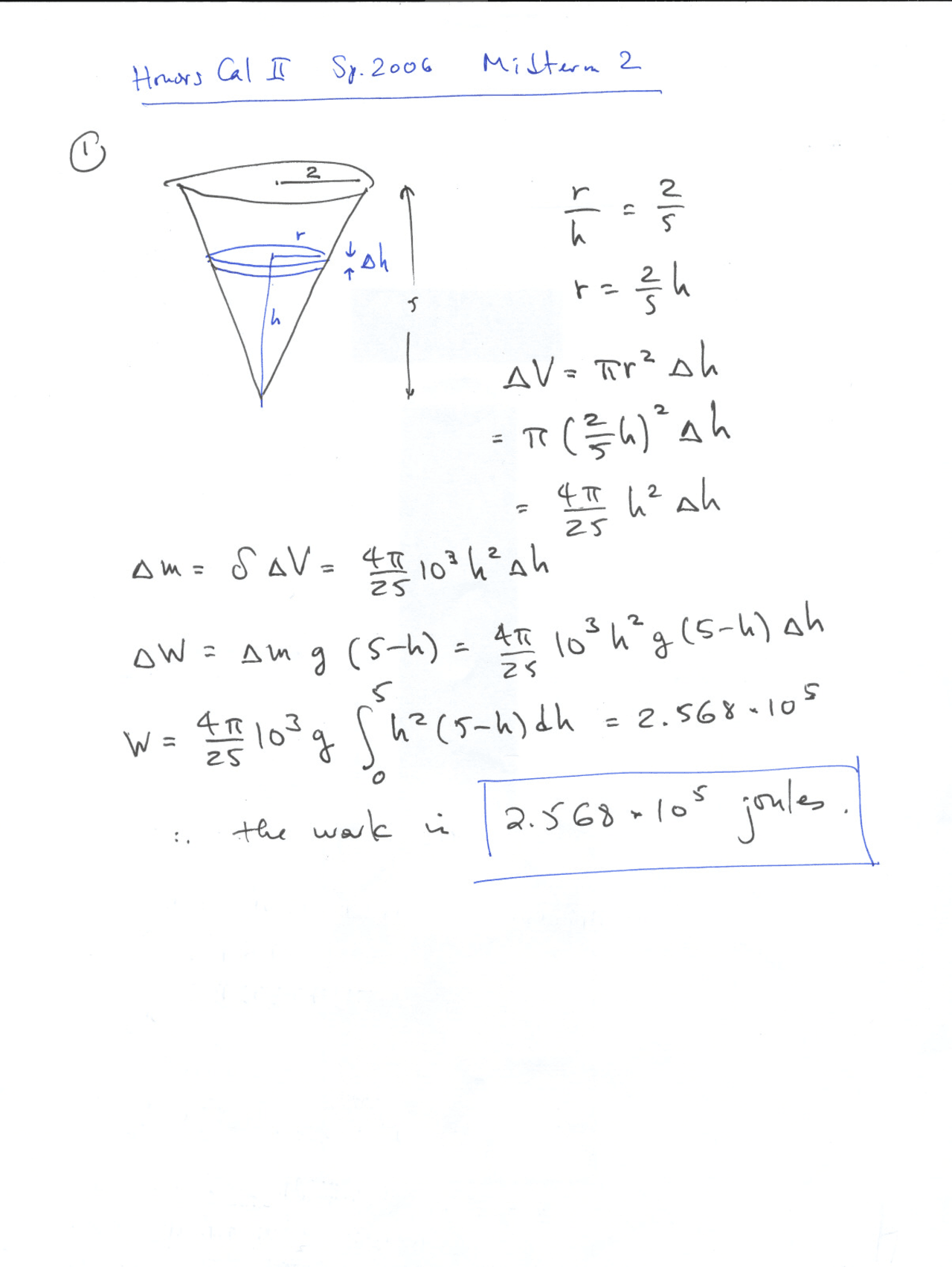 Midterm 2 4 Questions On Calculus Ii With Solution Mat 1223 Docsity