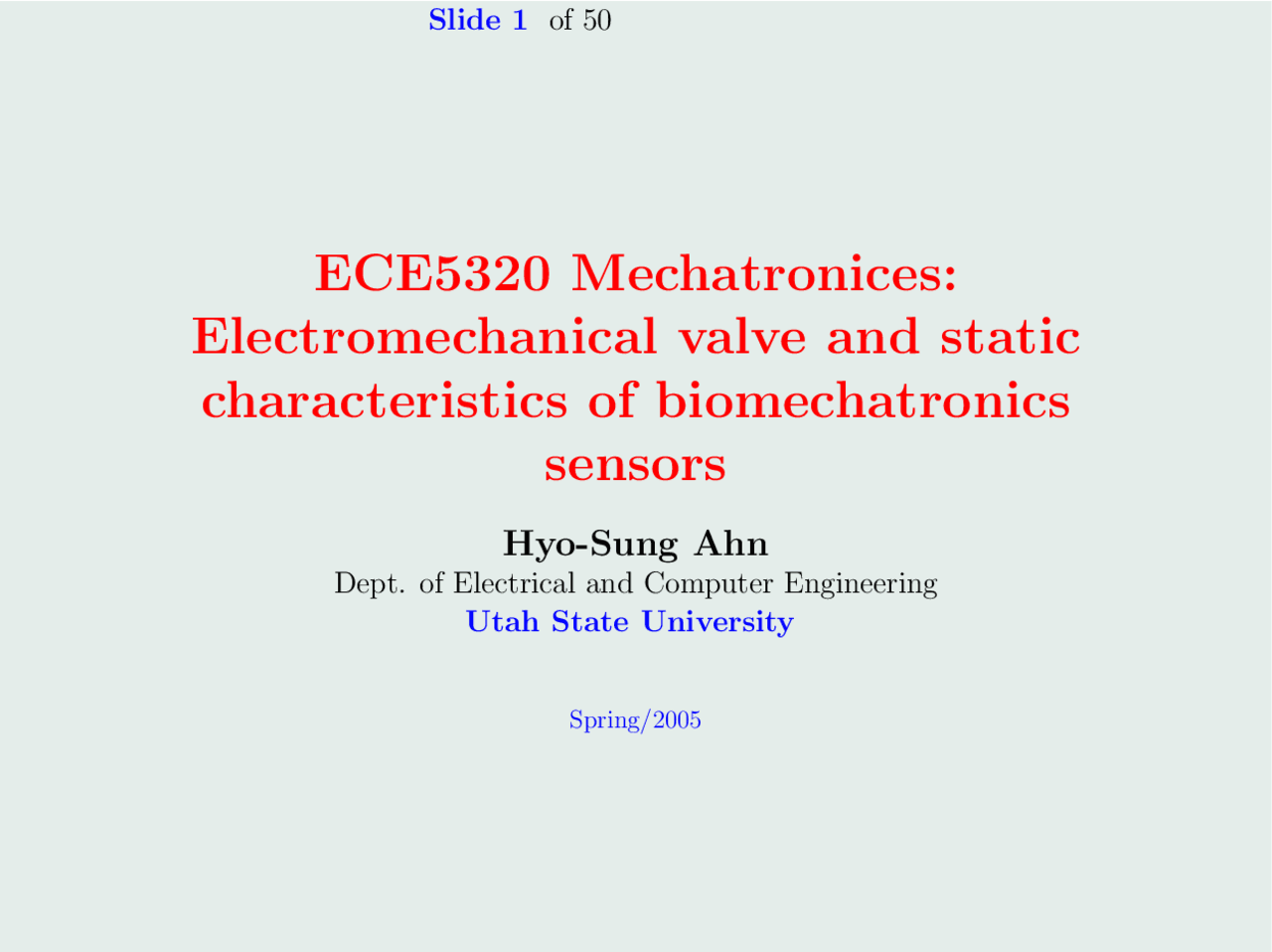 Electromechanical Valve and Static Characteristics of Biomechatronics Sensors | ECE 5320 - Docsity