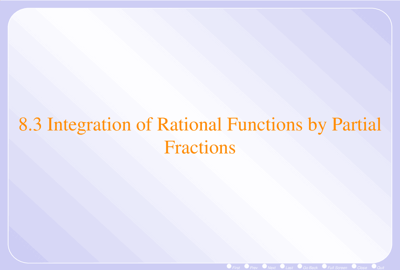 Integration of Rational Functions by Partial Fractions | MAT 021B - Docsity