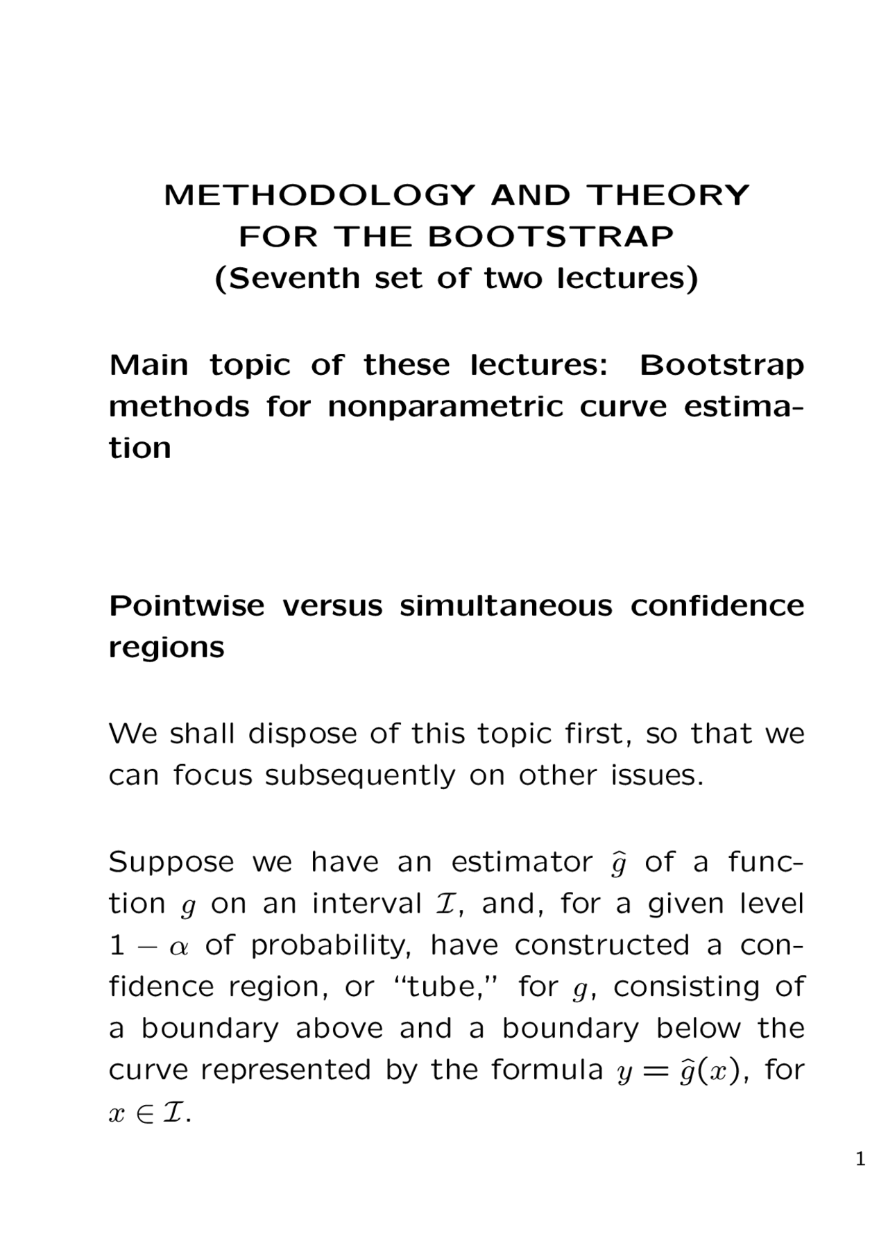 Bootstrap Methods For Nonparametric Curve Estimation Sta 251 Docsity