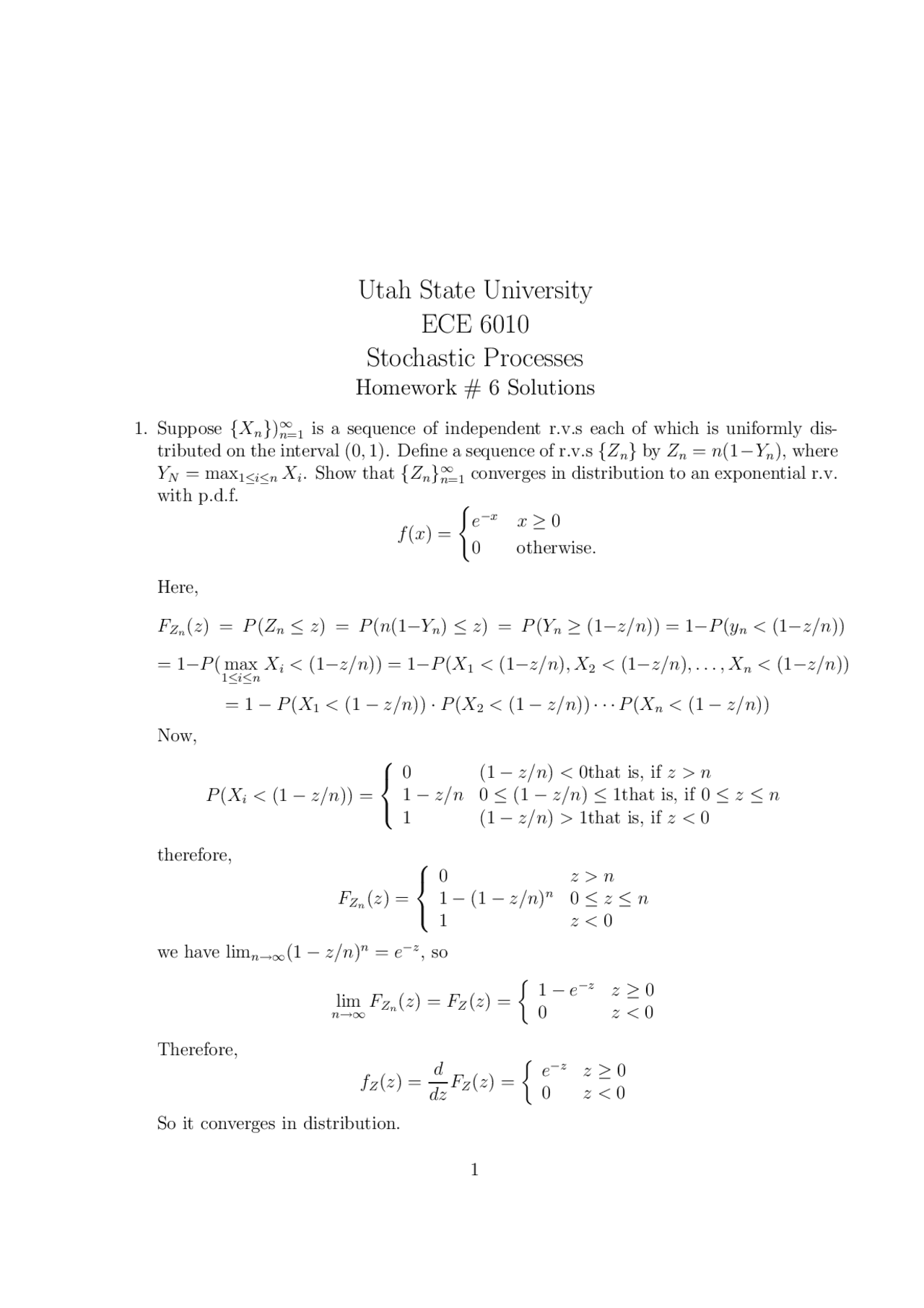 Homework 6 Resolution Stochastic Processes In Electronic Systems